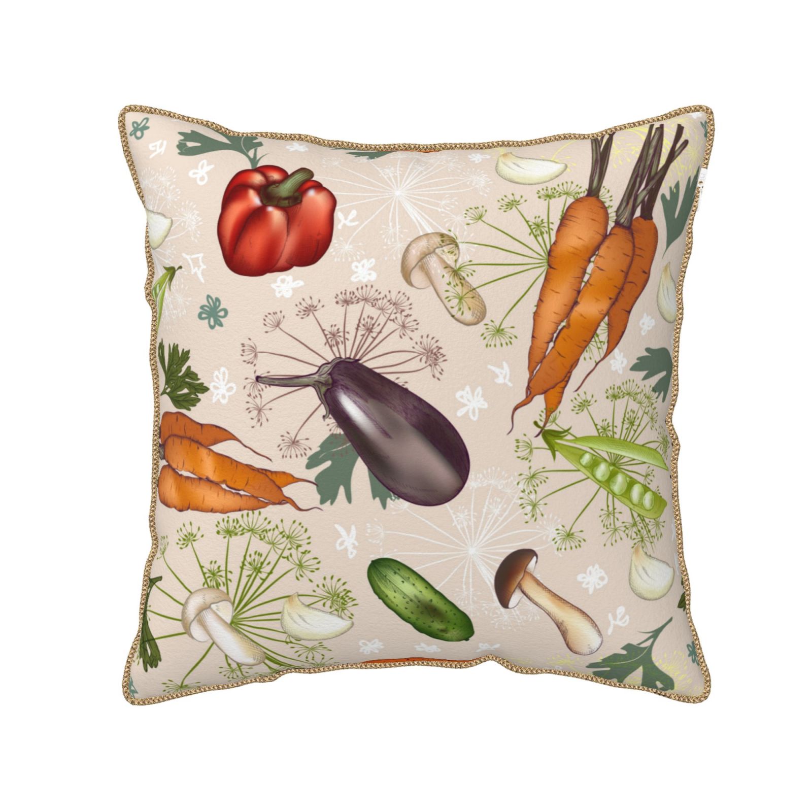 Kll Cute Vegetables Decorative Throw Pillow Covers Velvet Soft For ...
