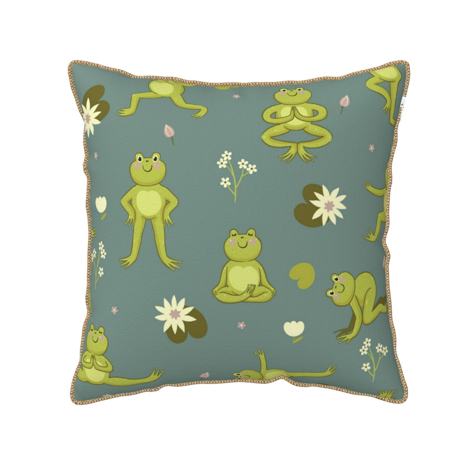 Kll Cute Yoga Frogs Decorative Throw Pillow Covers Velvet Soft For ...