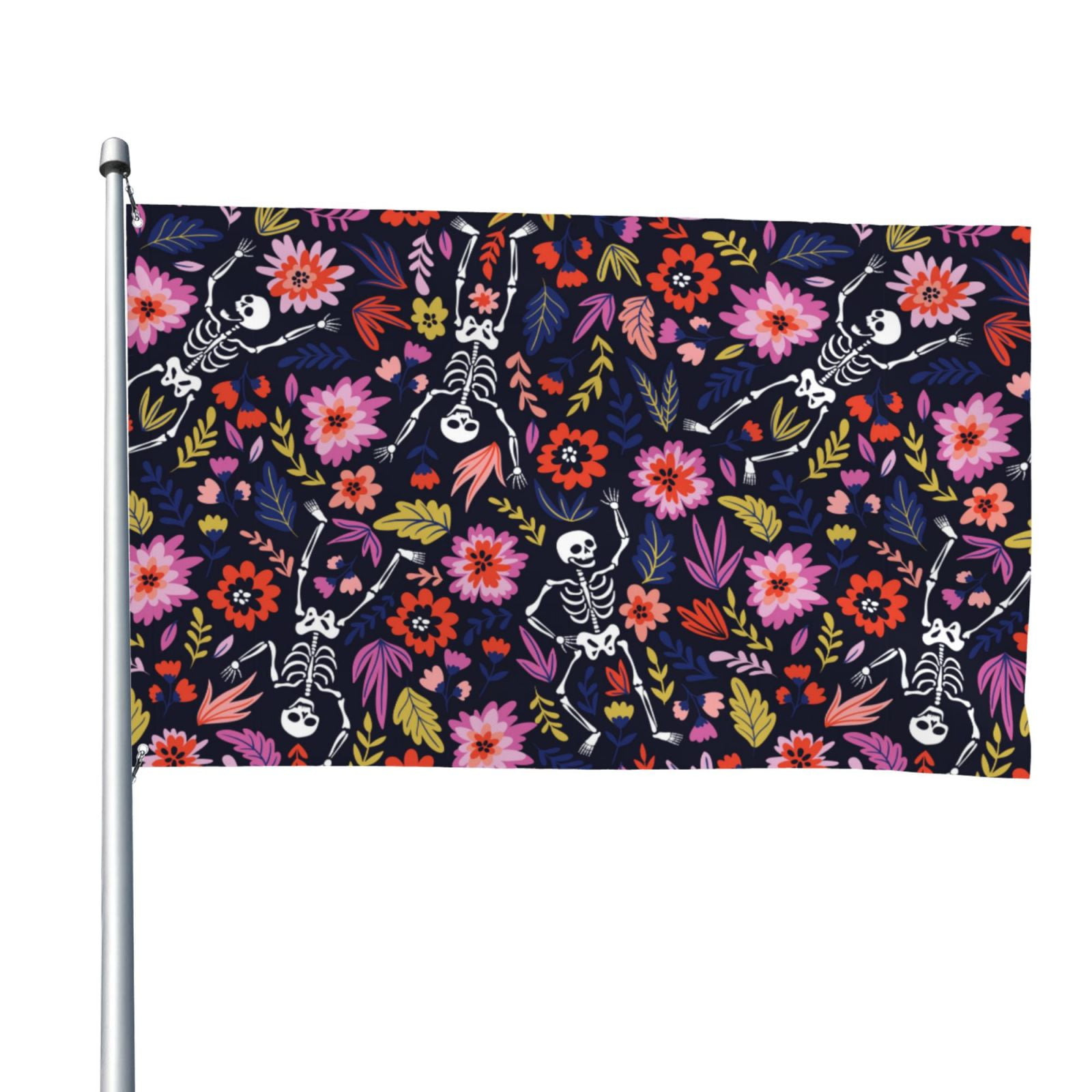 Kll Dancing Skeletons Floral Garden Flag 4x6 Ft Parade Party Flag ...
