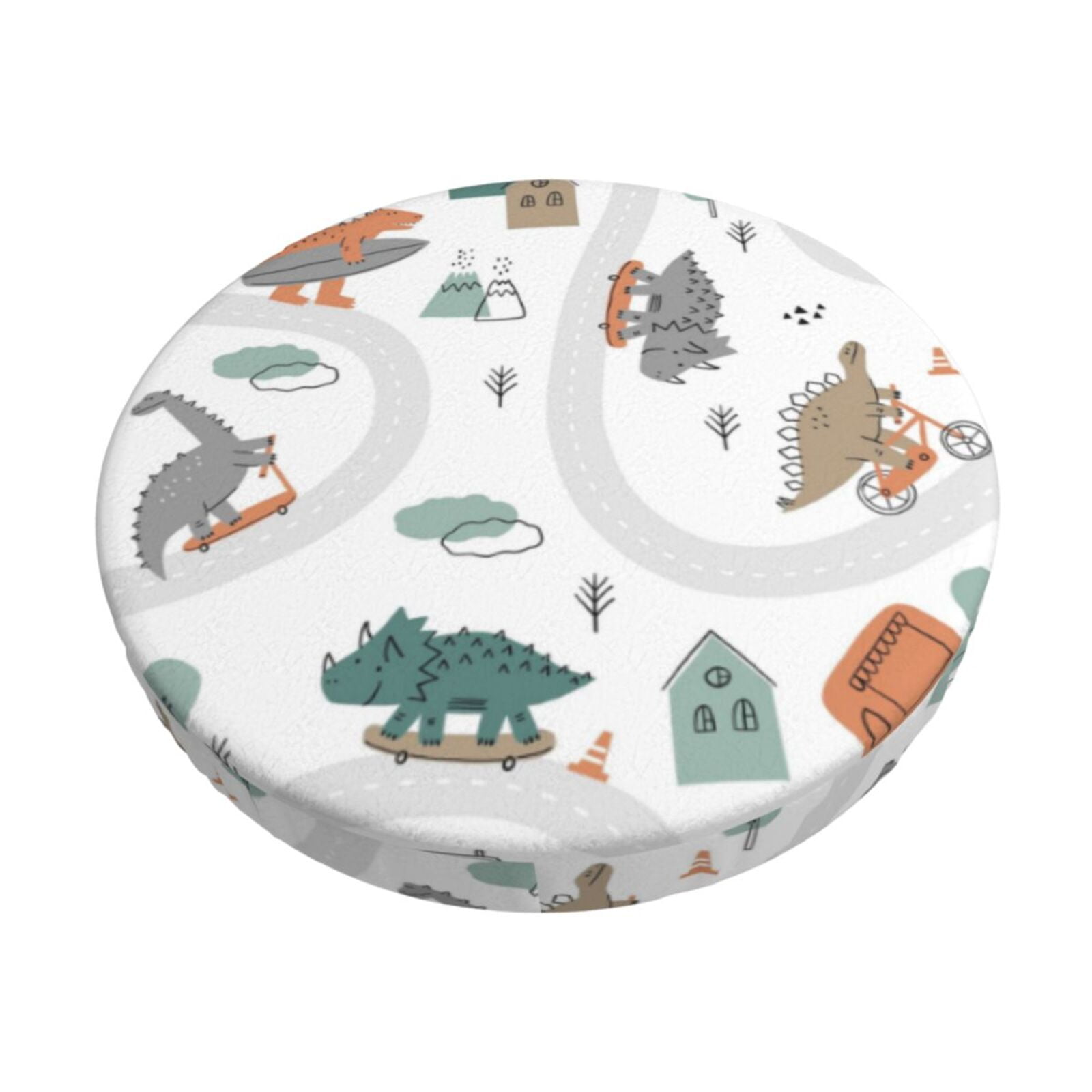 Kll Dino On A Skateboard Surf Round Bar Chair Cushion Cover 13 Inch,Bar ...