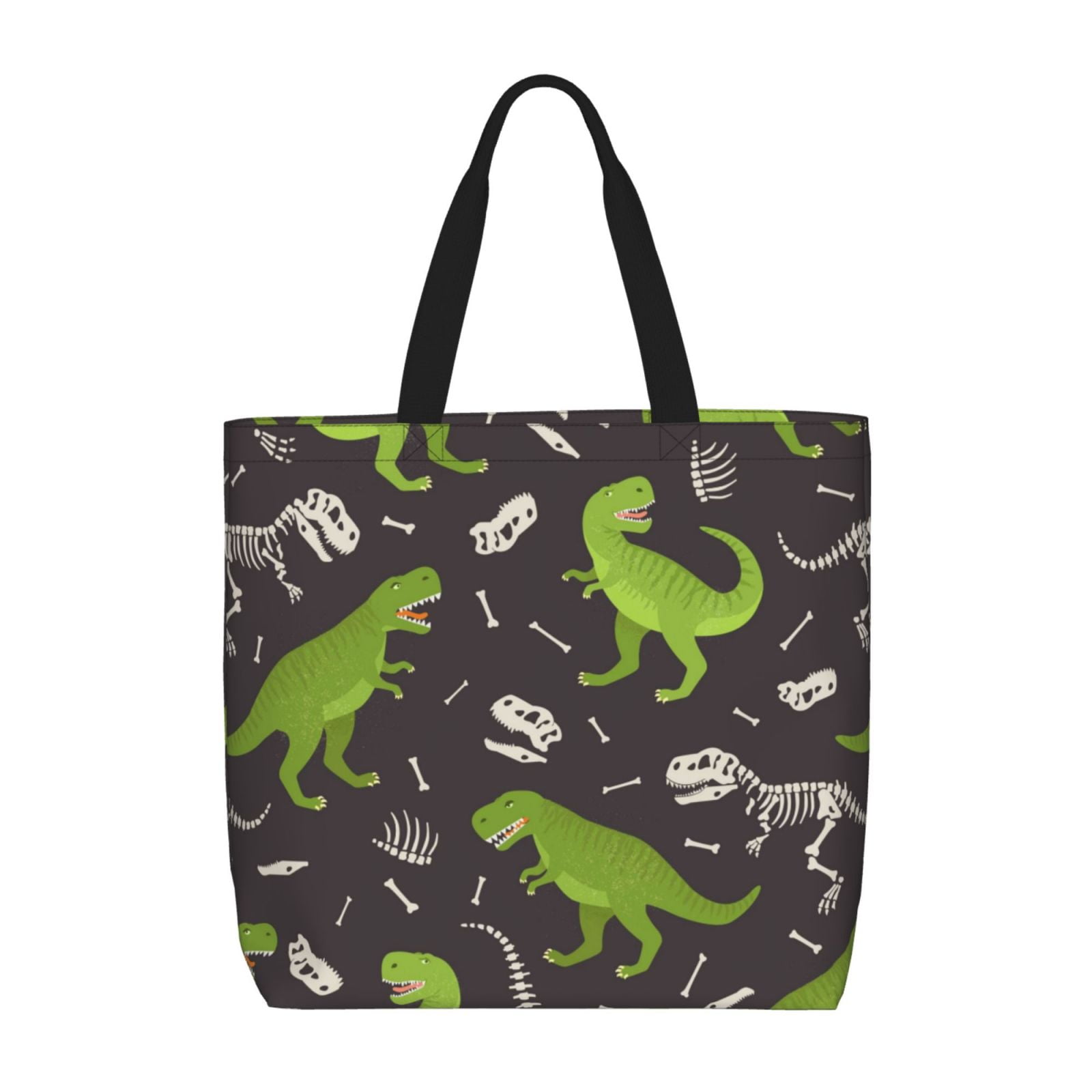 Kll Dinosaur Skeleton Pattern Aesthetic Tote Bag For Women Beach Bag ...