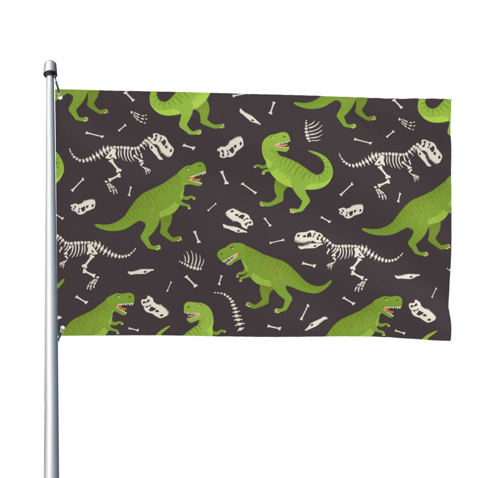 Kll Dinosaur Skeleton Seamless Grunge Pattern Flag 4x6 Ft Parade Party ...