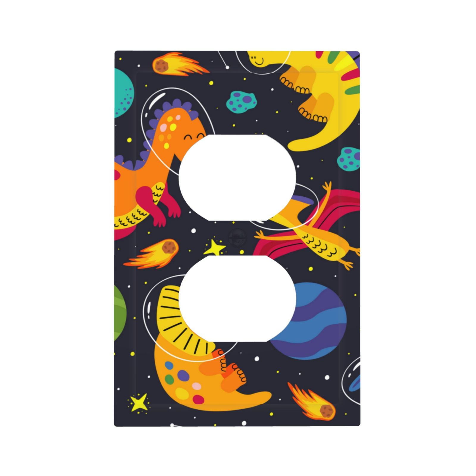 Kll Dinosaurs In Space Wall Plate,Gloss Finish,Standard Size 1 - 5" X 3 ...