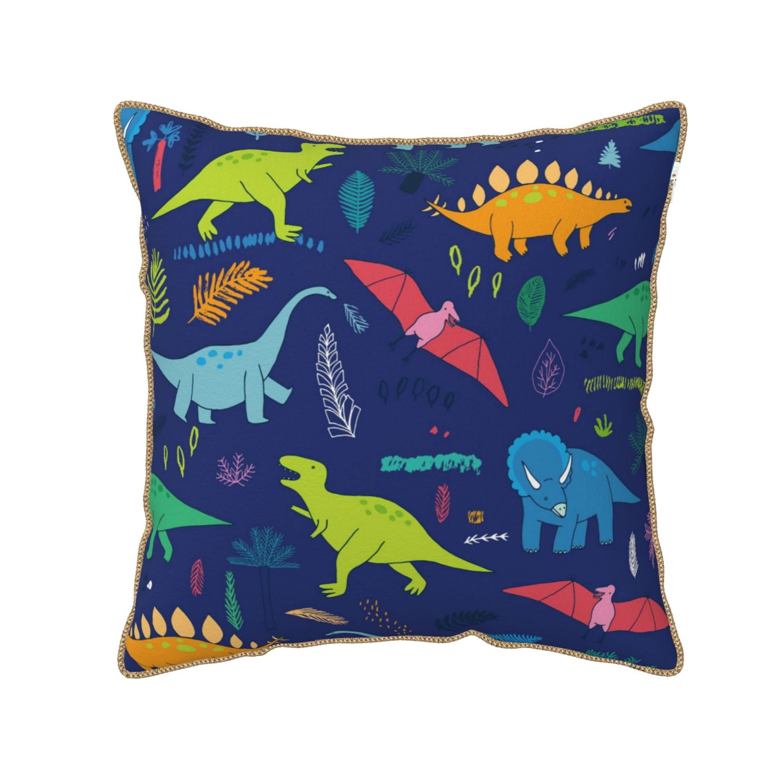 Kll Dinosaurs With Palms Decorative Throw Pillow Covers Velvet Soft For ...
