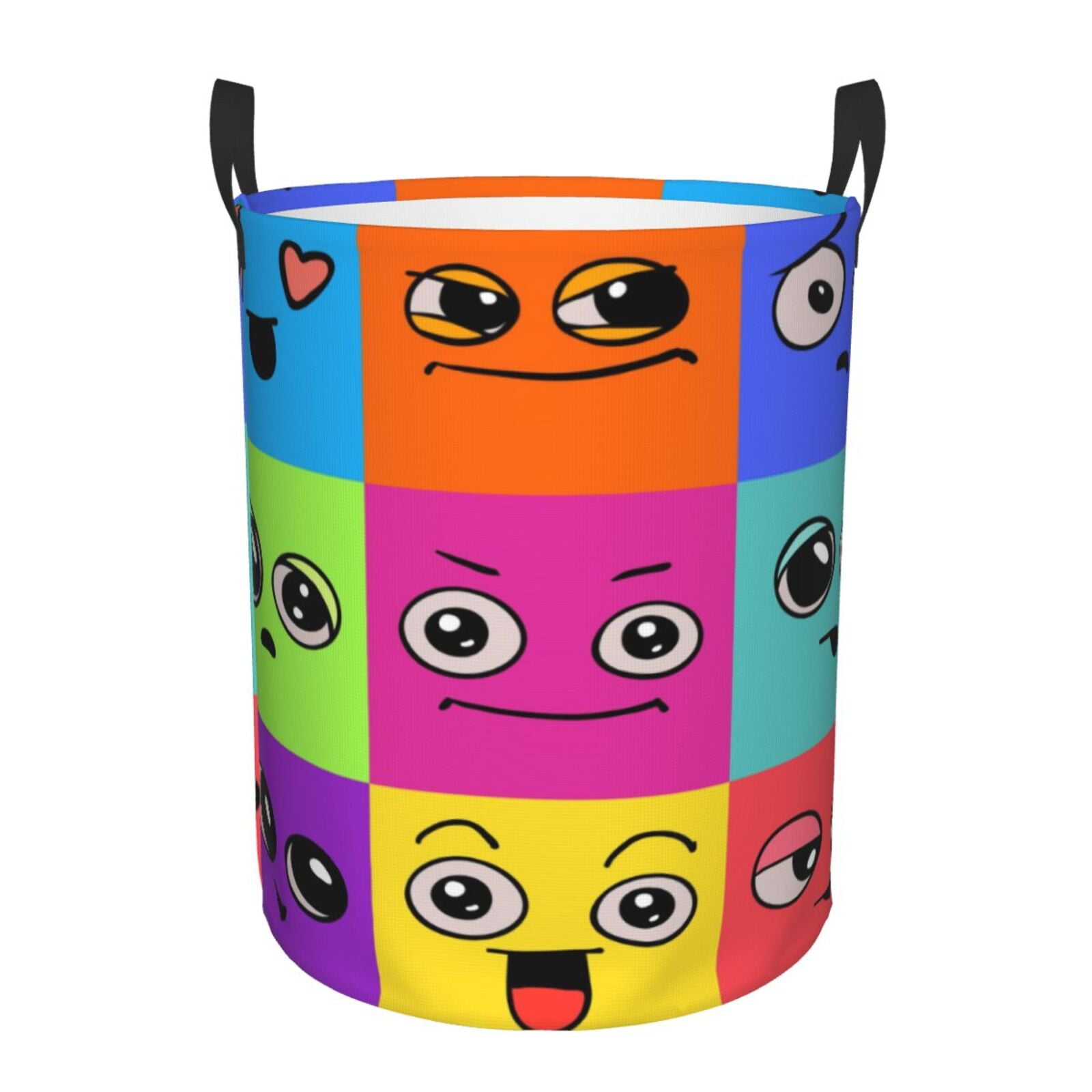 Kll Doodle Faces Emotions Waterproof Foldable Laundry Hamper Bucket ...