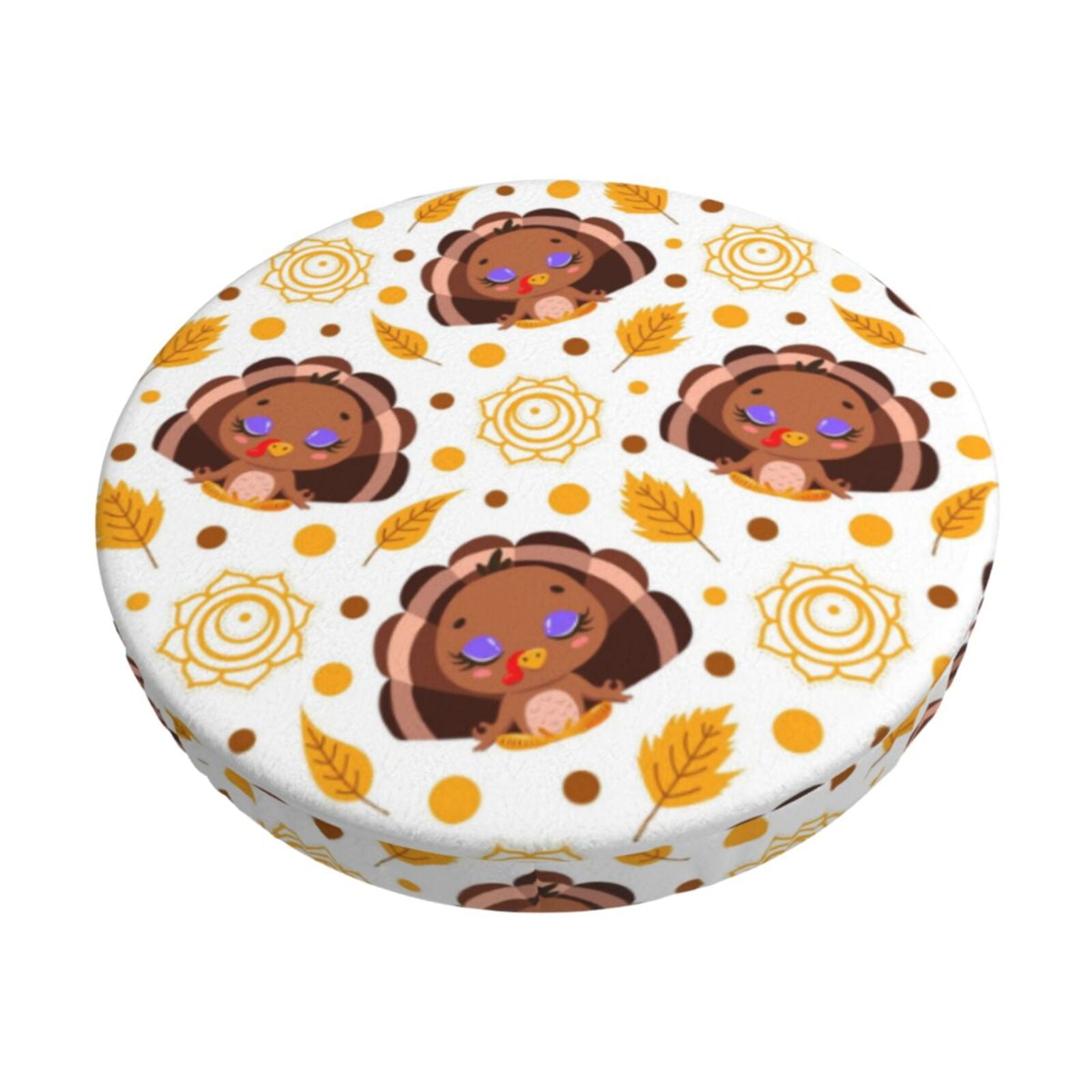 Kll Fall Turkey Round Bar Chair Cushion Cover 13 Inch,Bar Stool ...
