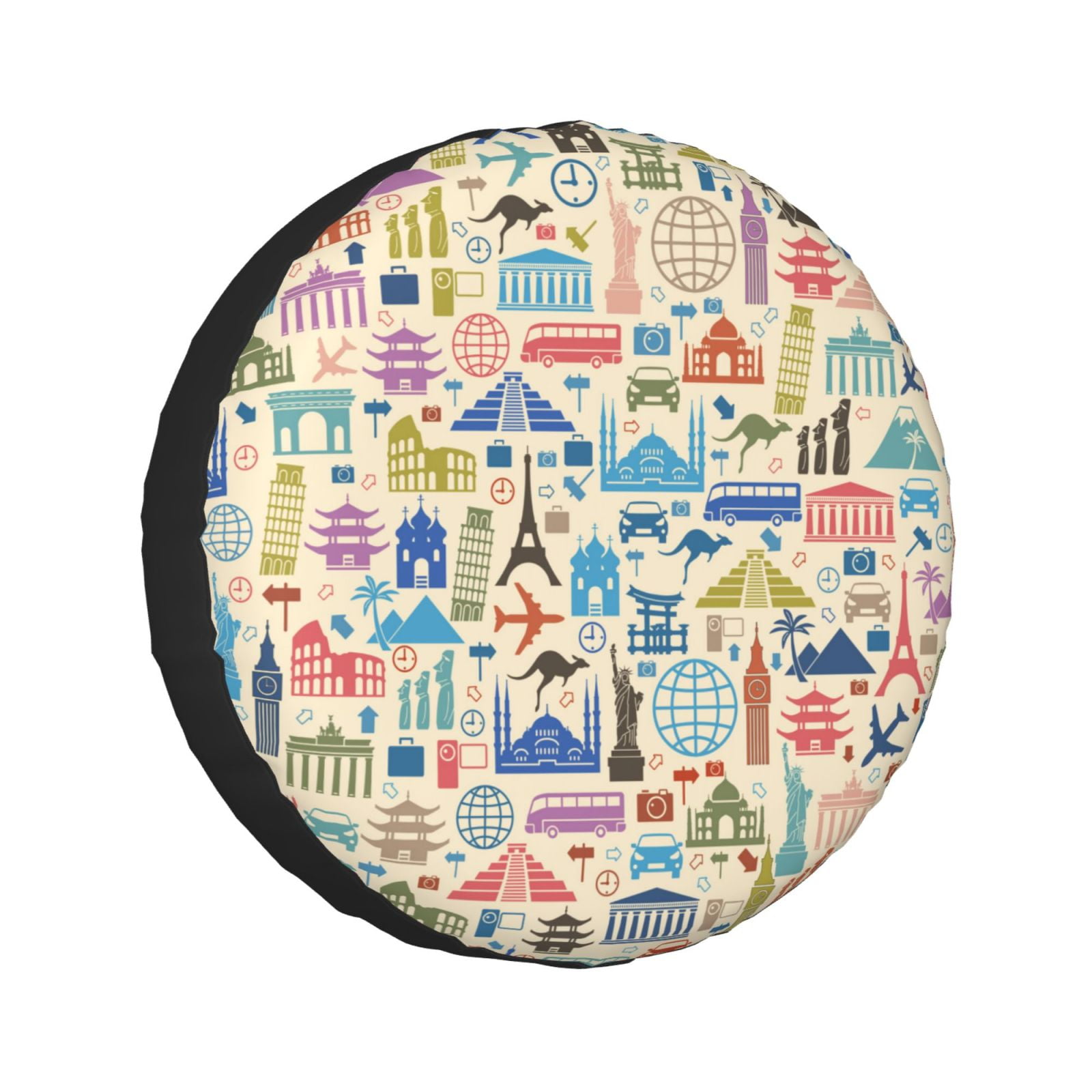 Kll Famous Places Tire Cover,Universal Wheel Tire Cover For Trailer, Rv ...