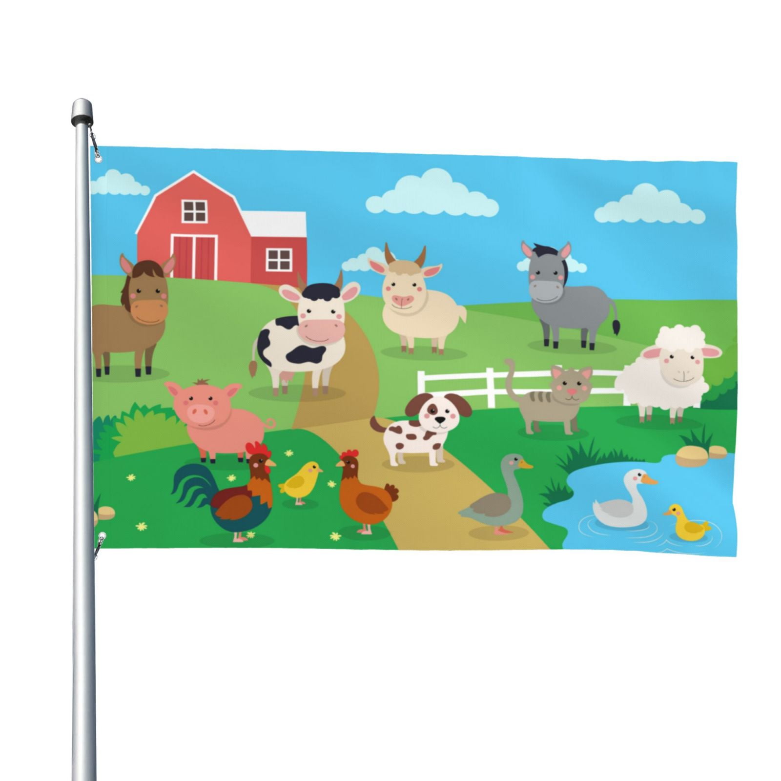 Kll Farm Animals Flag 4x6 Ft Parade Party Flag Outdoor Flag Decorative ...