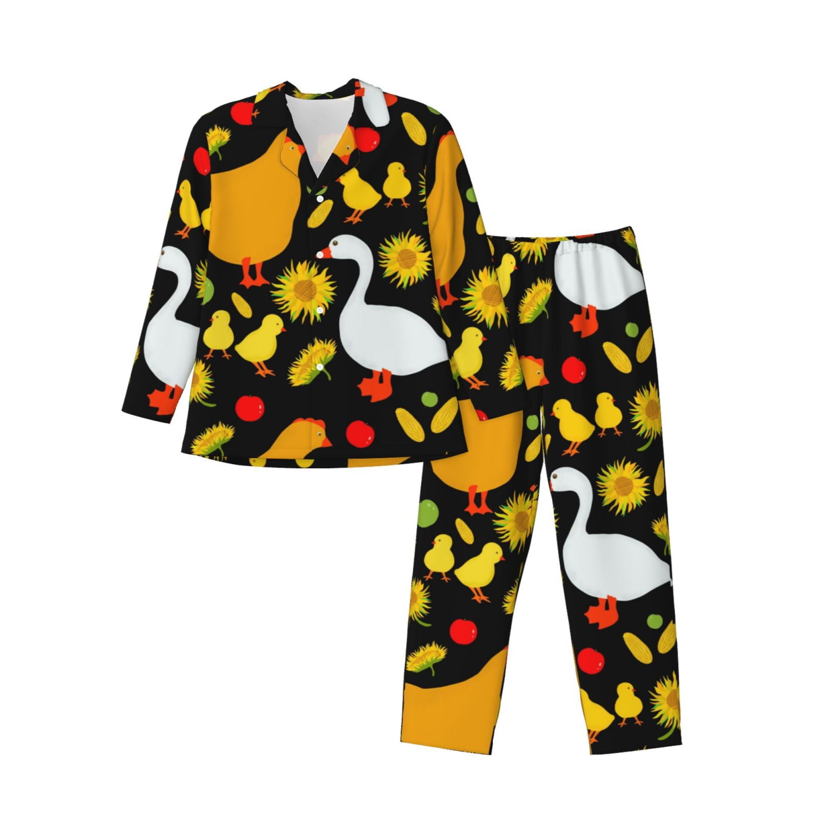 Kll Farm Goose Sleepwear Mens Flannel Pajamas,Long Cotton Pj Set ...