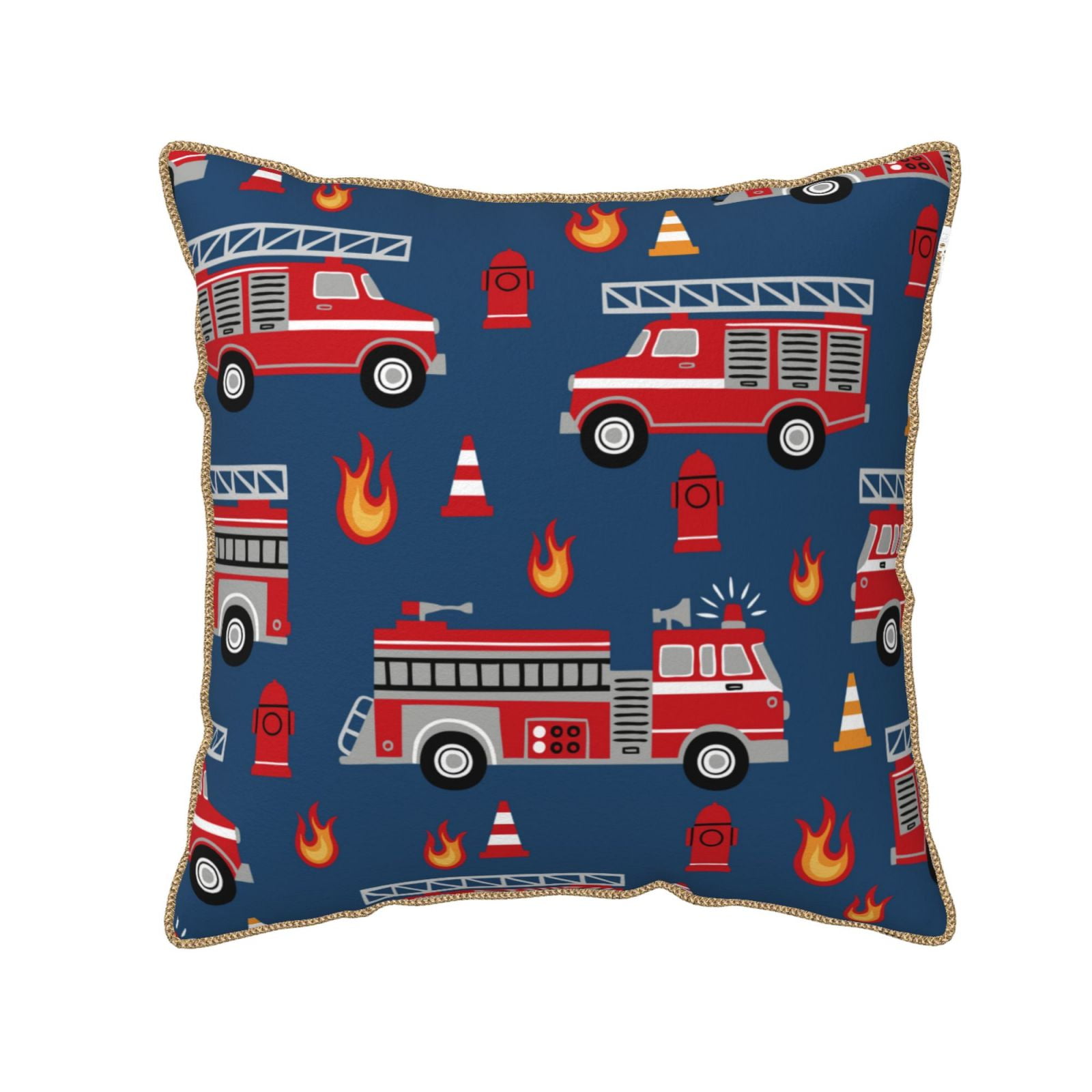 Kll Fire Truck 1 Decorative Throw Pillow Covers Velvet Soft For Couch ...