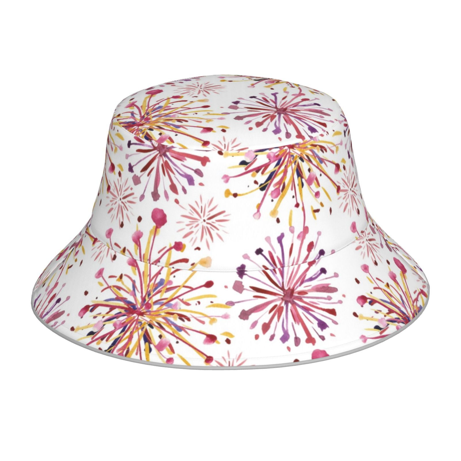 Kll Fireworks Bucket Hat for Women Men Packable Travel Beach Sun Hat ...