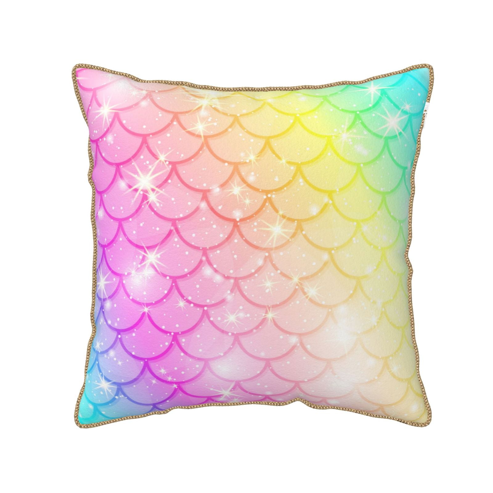 Kll Fish Scale Decorative Throw Pillow Covers Velvet Soft For Couch ...