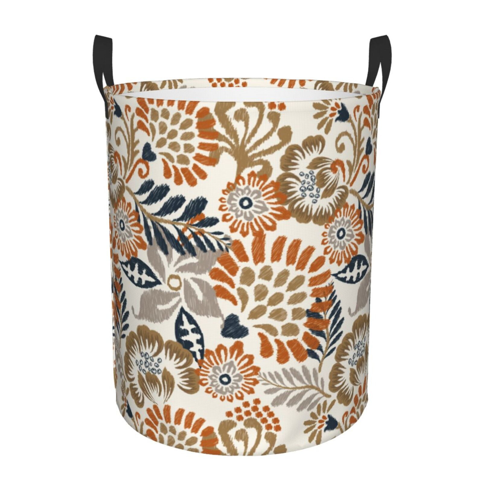 Kll Floral Paisley Waterproof Foldable Laundry Hamper Bucket With ...
