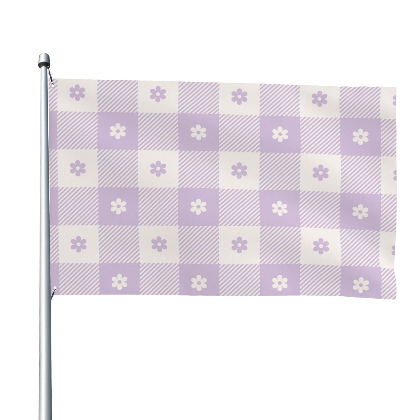 Kll Floral Purple Buffalo Plaid Flag 4x6 Ft Parade Party Flag Outdoor ...