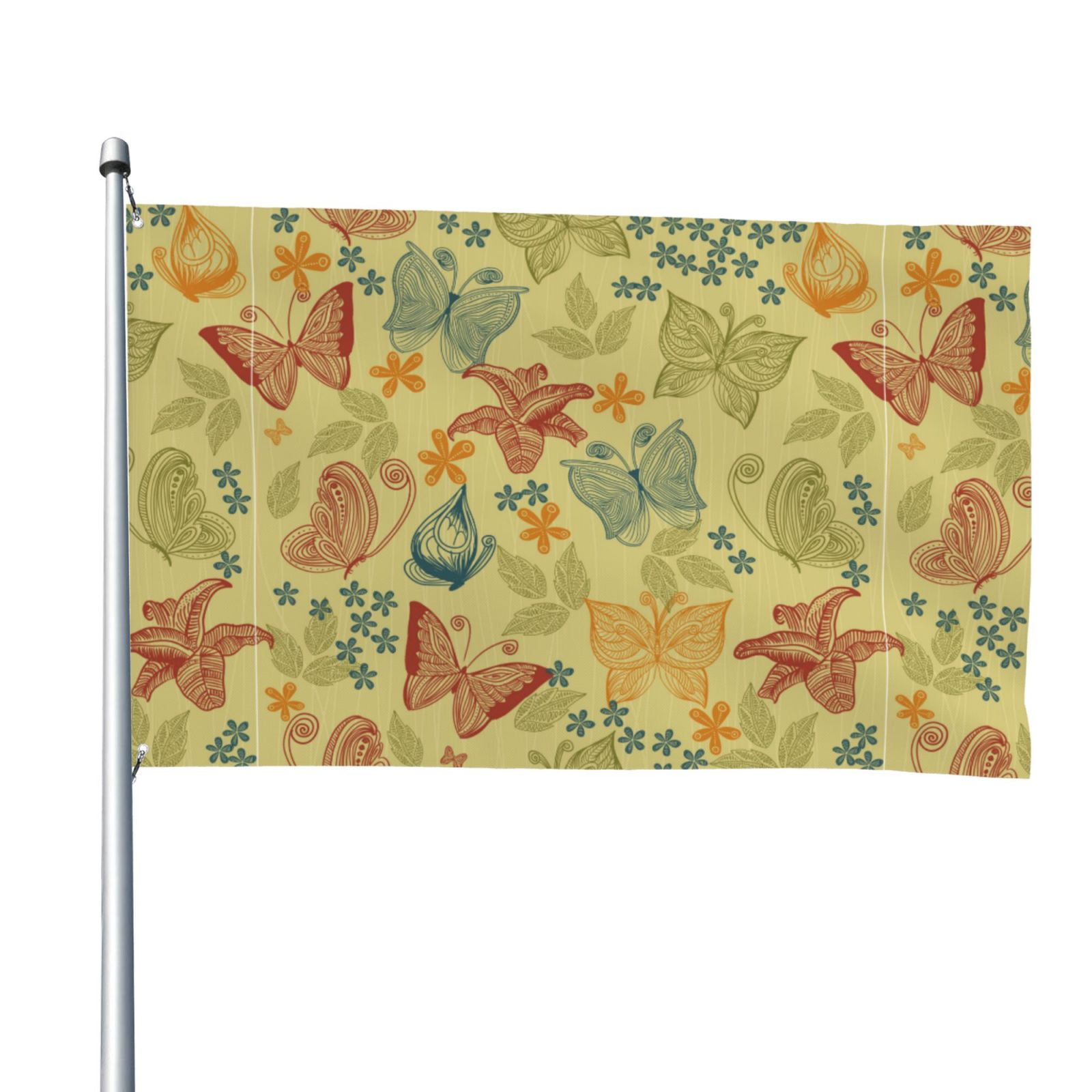 Kll Floral With Butterflies Flag 4x6 Ft Parade Party Flag Outdoor Flag ...