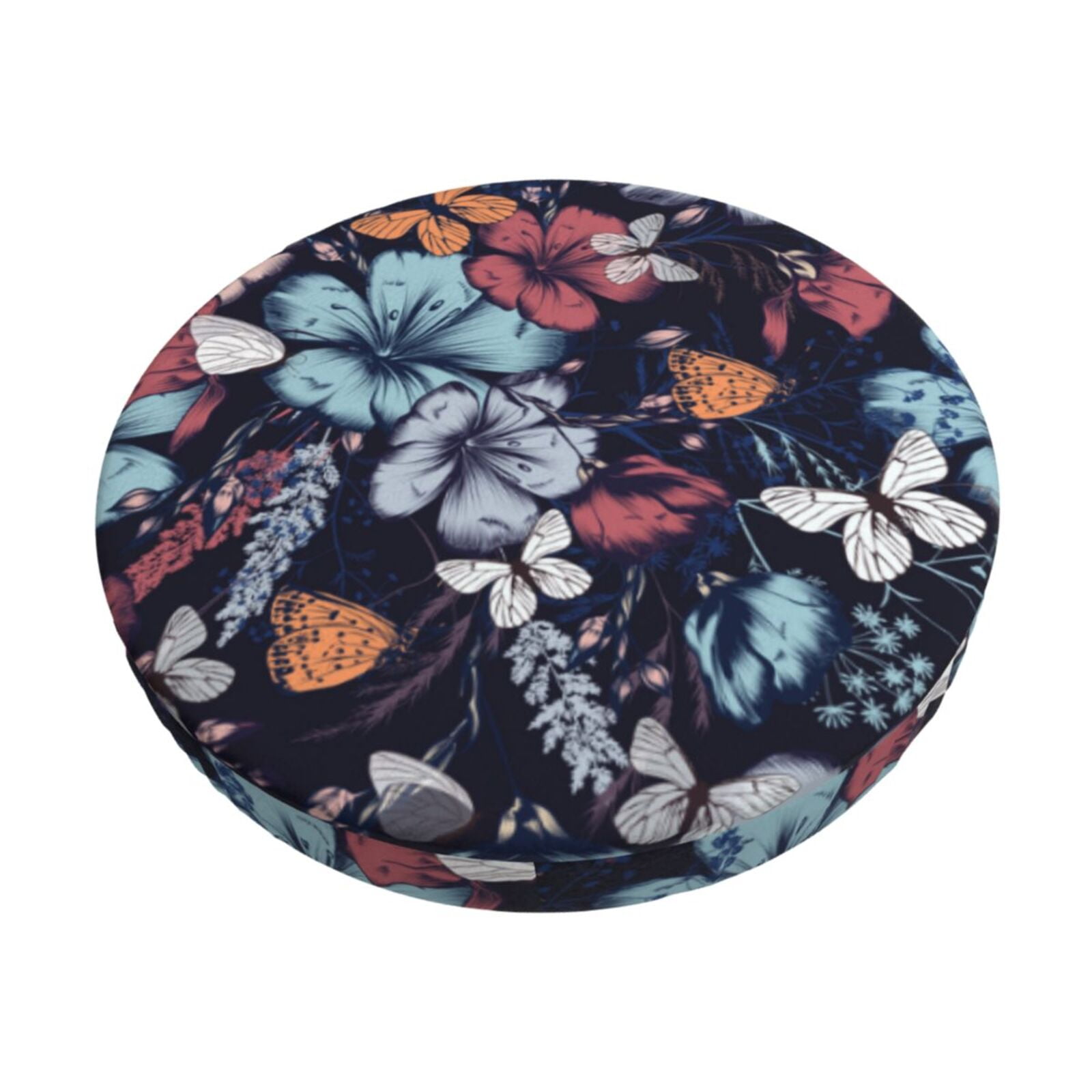 Kll Flowers Ad Butterflies Round Bar Chair Cushion Cover 12 Inch,Bar ...