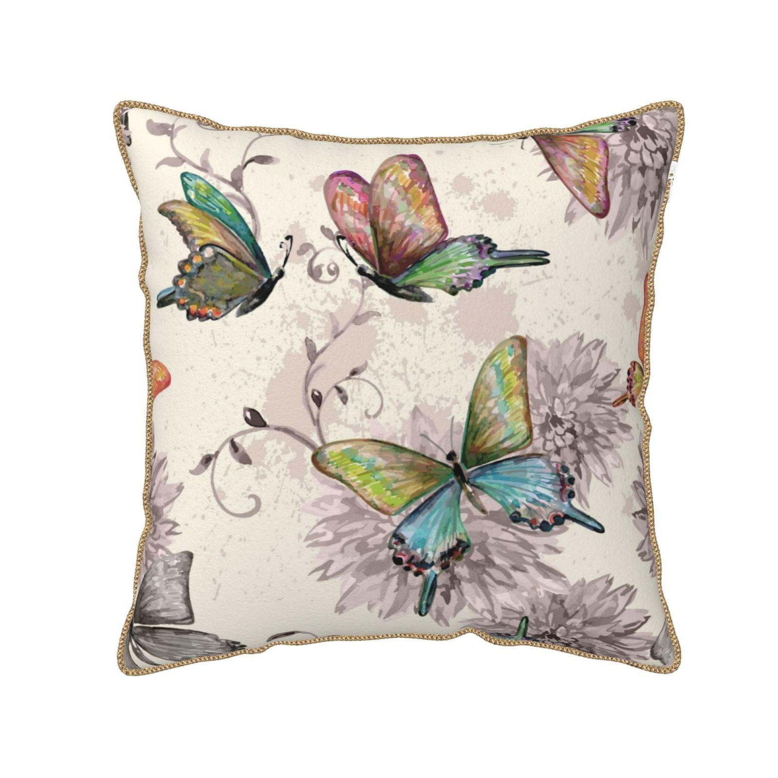 Kll Flying Butterflies Decorative Throw Pillow Covers Velvet Soft For ...