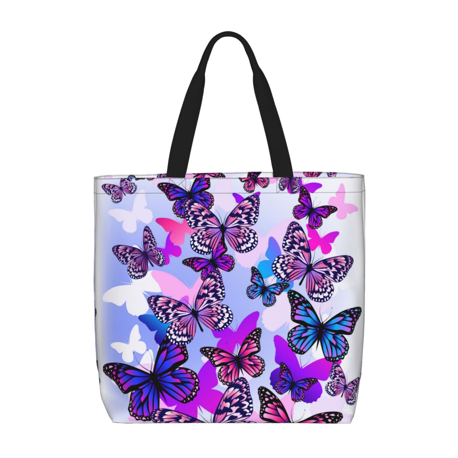 Kll Flying Butterflies Pattern Aesthetic Tote Bag For Women Beach Bag ...