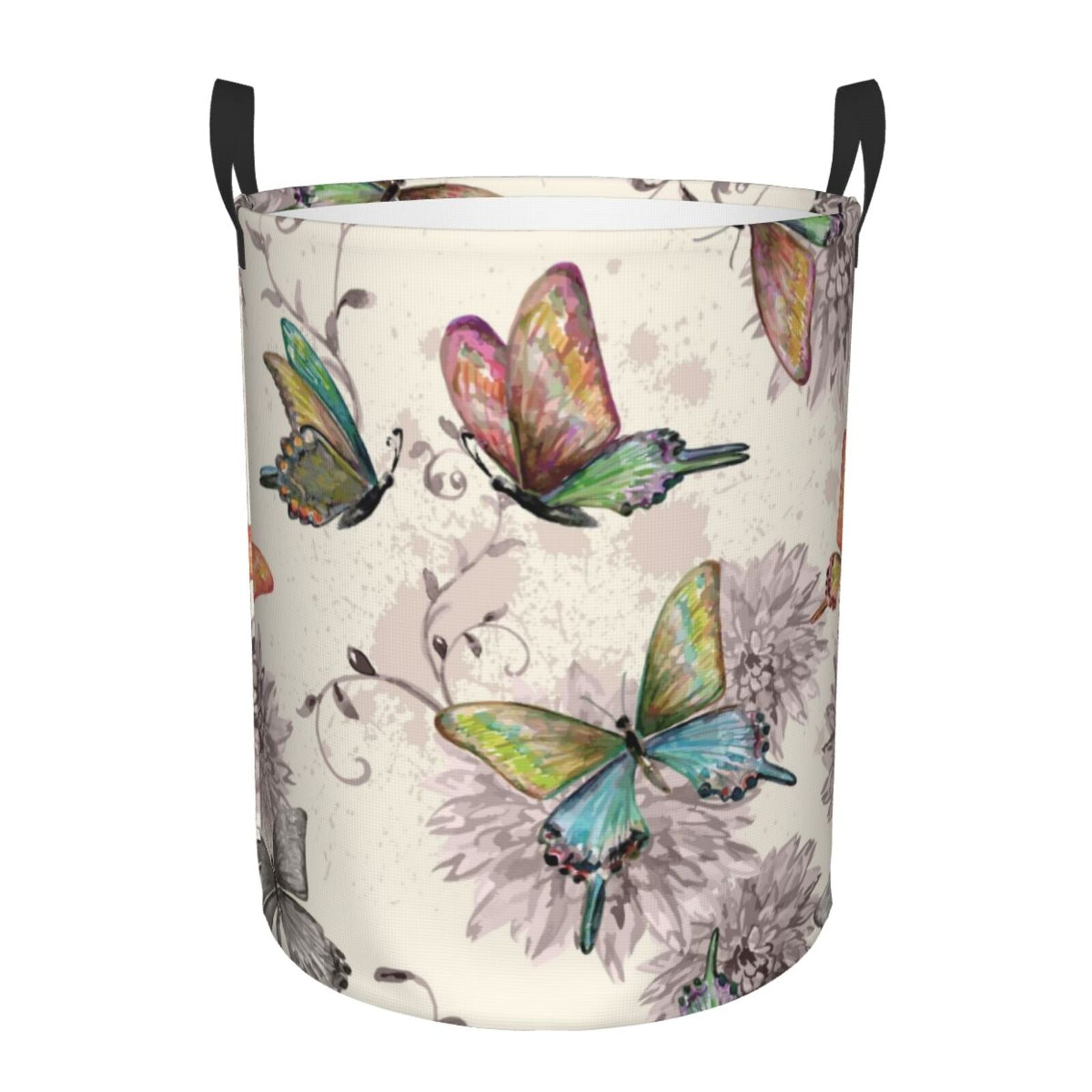 Kll Flying Butterflies Waterproof Foldable Laundry Hamper Bucket With ...