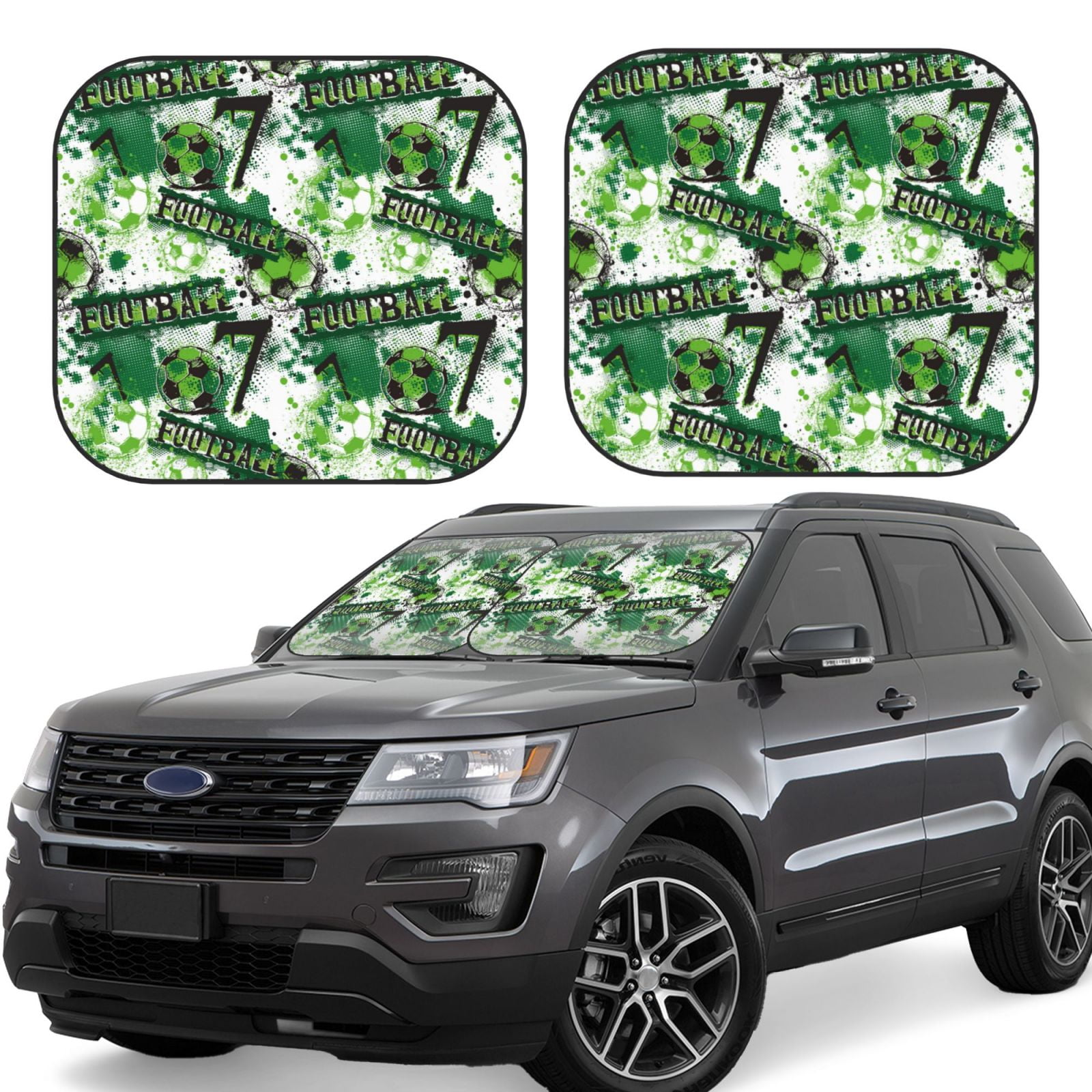 Kll Football 7 Windshield Sun Shade 2-Piece Foldable Car Front Window ...