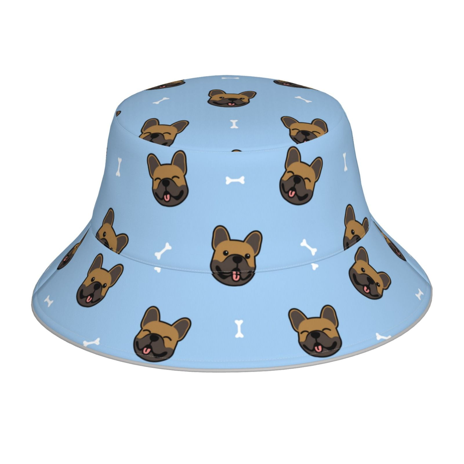 Kll French Bulldog Face Bucket Hat For Women Men Packable Travel Beach ...