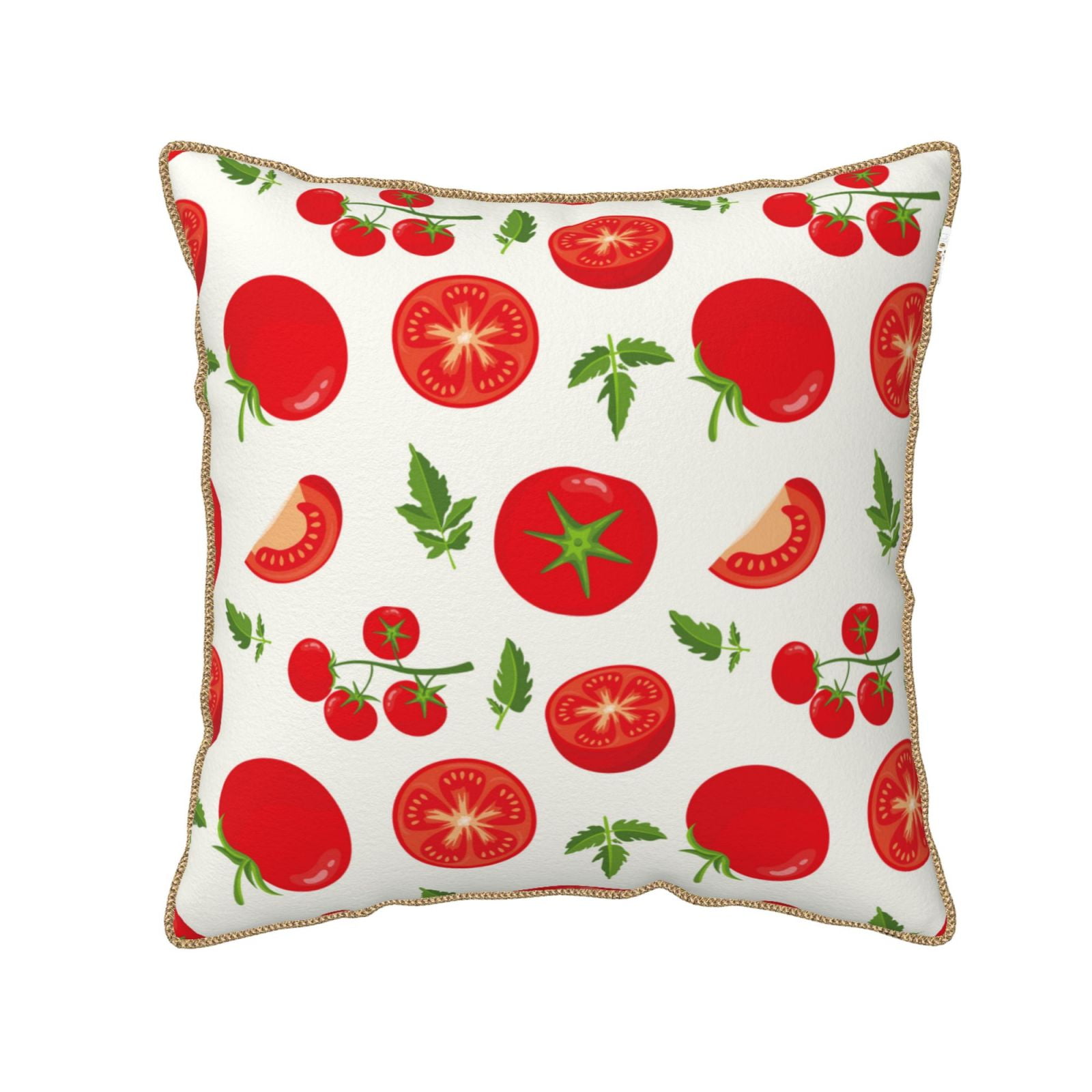 Kll Fresh Red Tomato Decorative Throw Pillow Covers Velvet Soft For ...