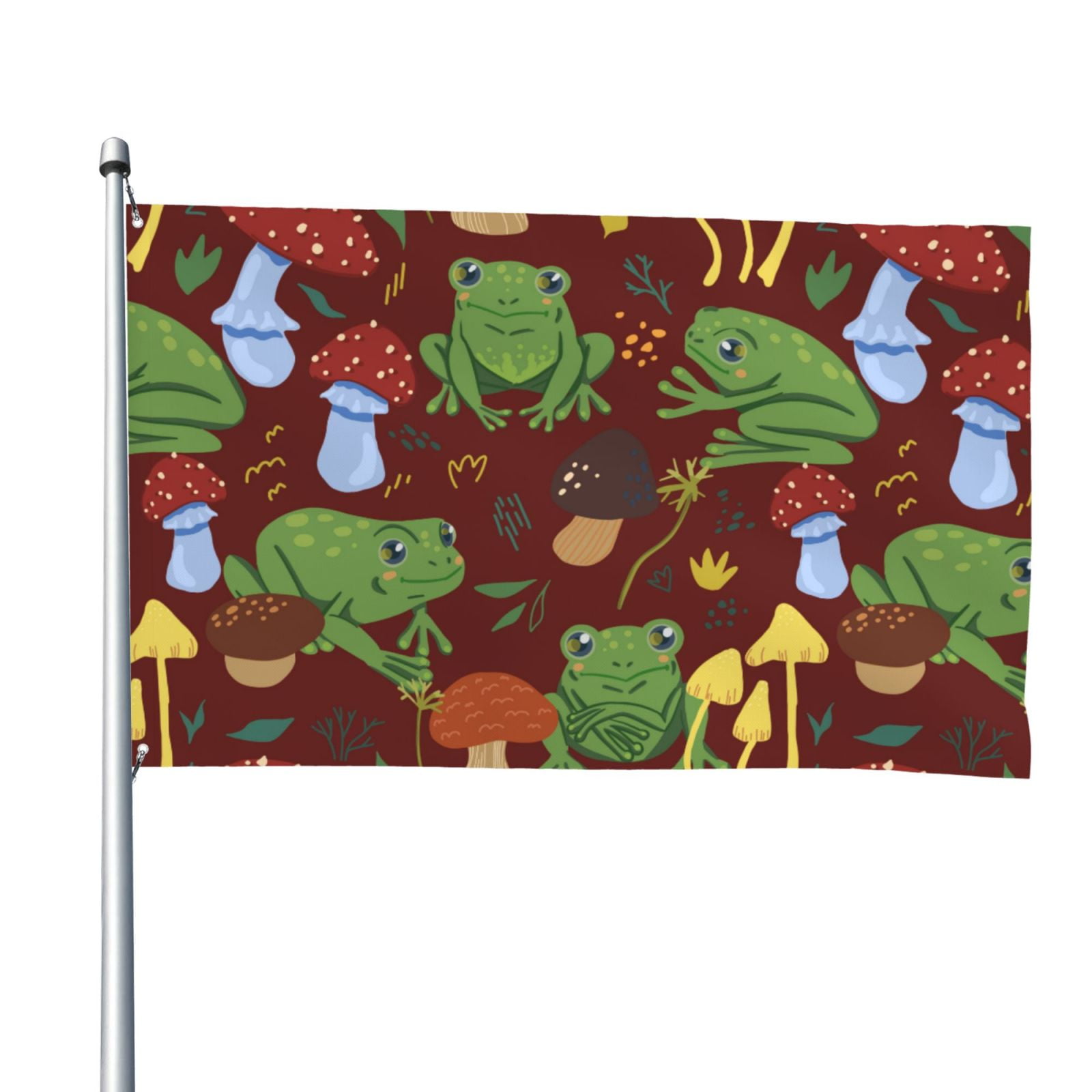 Kll Frogs And Mushrooms Flag 4x6 Ft Parade Party Flag Outdoor Flag ...