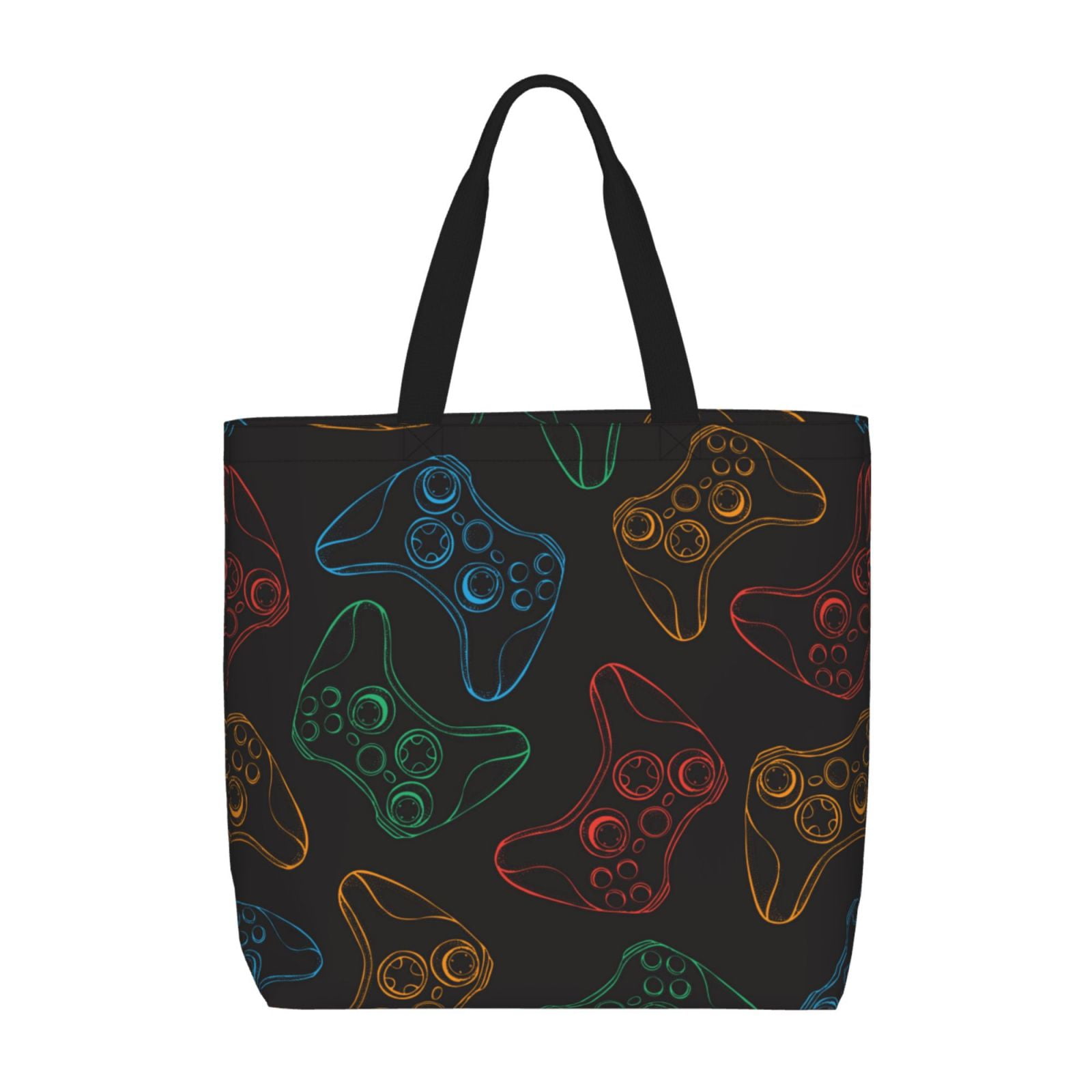 Kll Gamepad Joystick Game Pattern Aesthetic Tote Bag For Women Beach ...