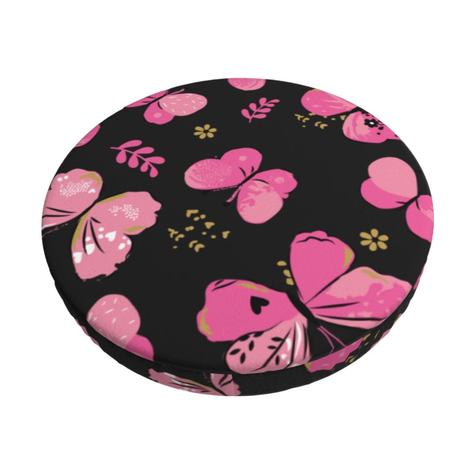 Kll Girl Butterfly Round Bar Chair Cushion Cover 13 Inch,Bar Stool ...