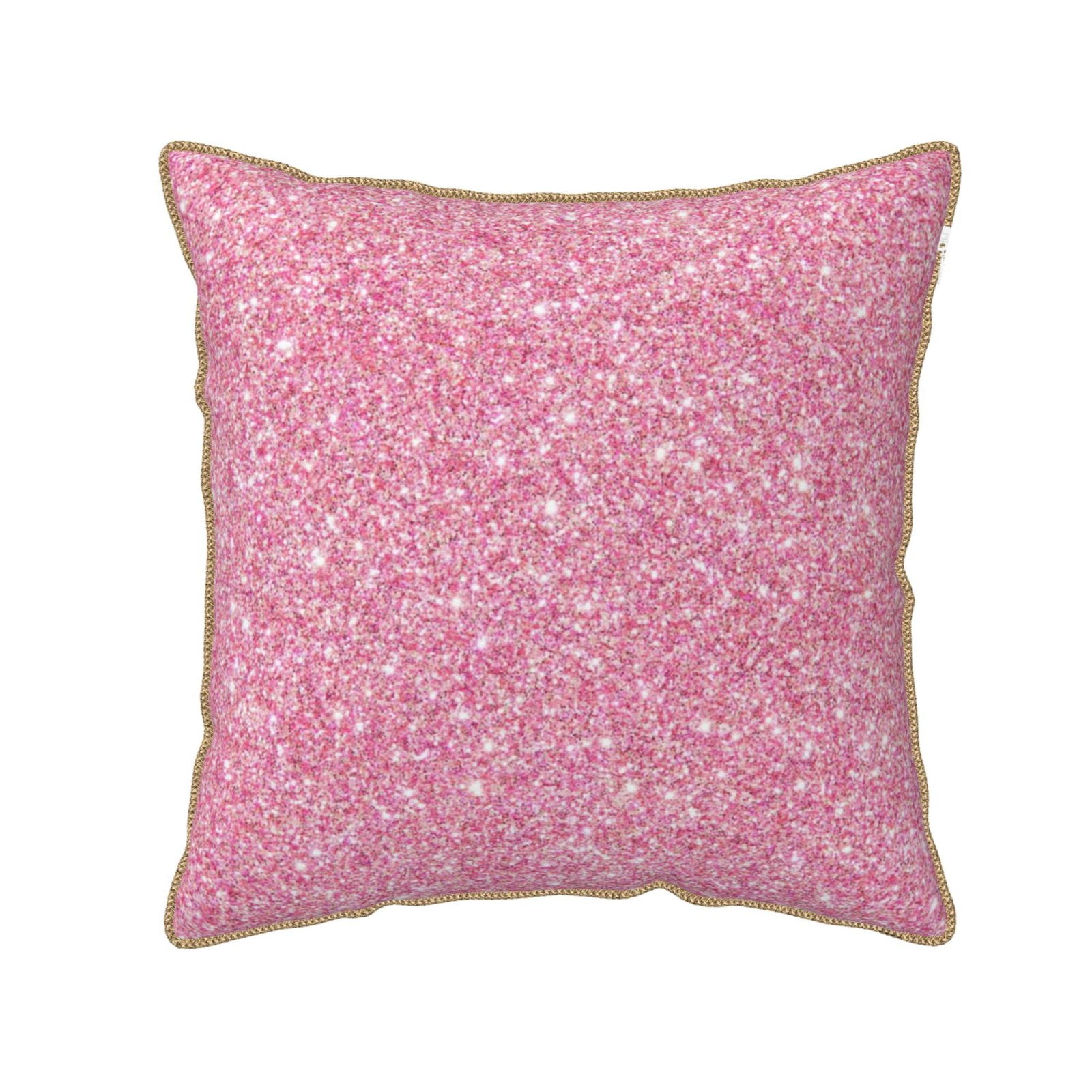 Kll Glitter Pink Decorative Throw Pillow Covers Velvet Soft For Couch ...
