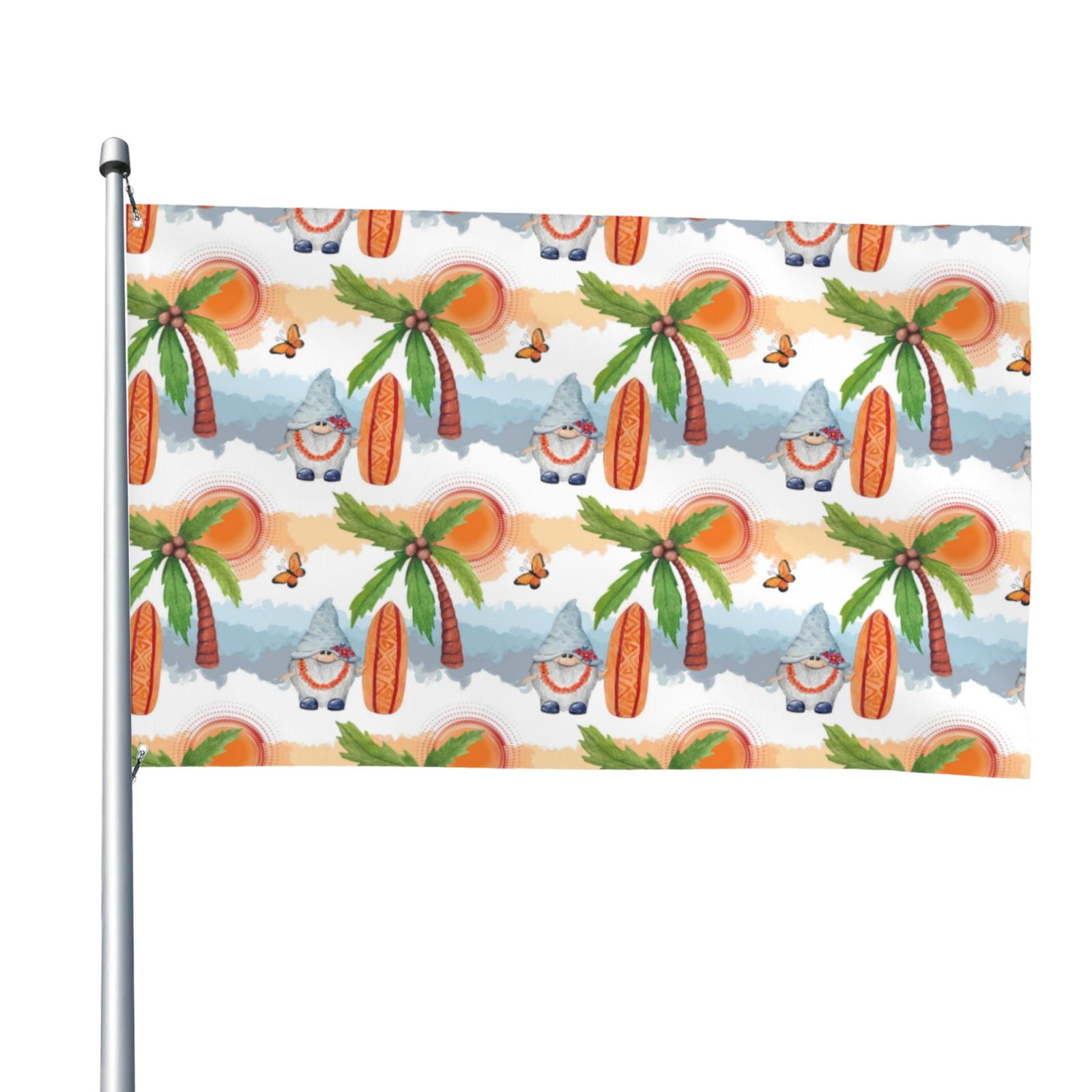 Kll Gnome And Surfing Flag 4x6 Ft Parade Party Flag Outdoor Flag ...