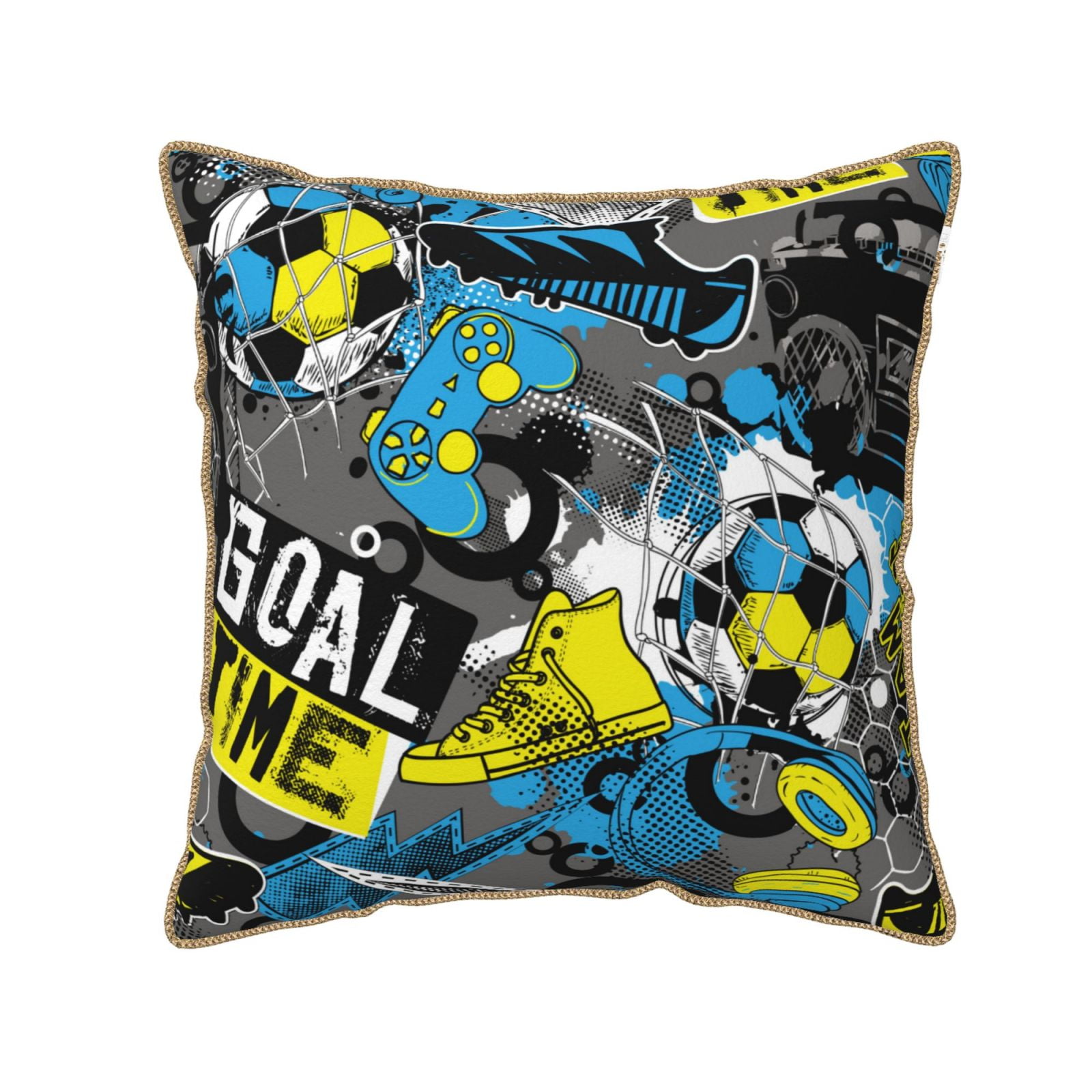 Kll Goal Time Decorative Throw Pillow Covers Velvet Soft For Couch Sofa ...