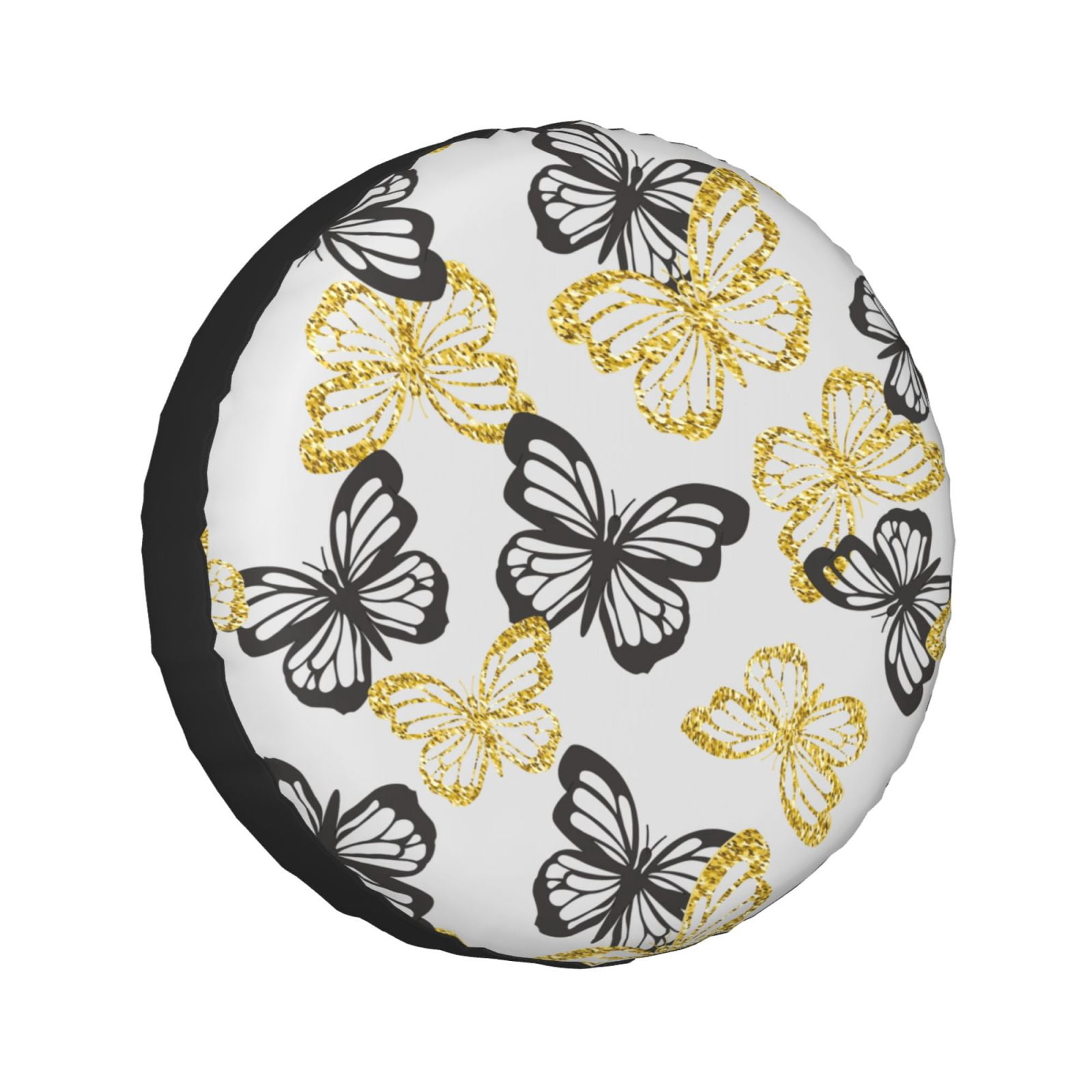 Kll Golden Glitter Butterflies Tire Cover,Universal Wheel Tire Cover ...