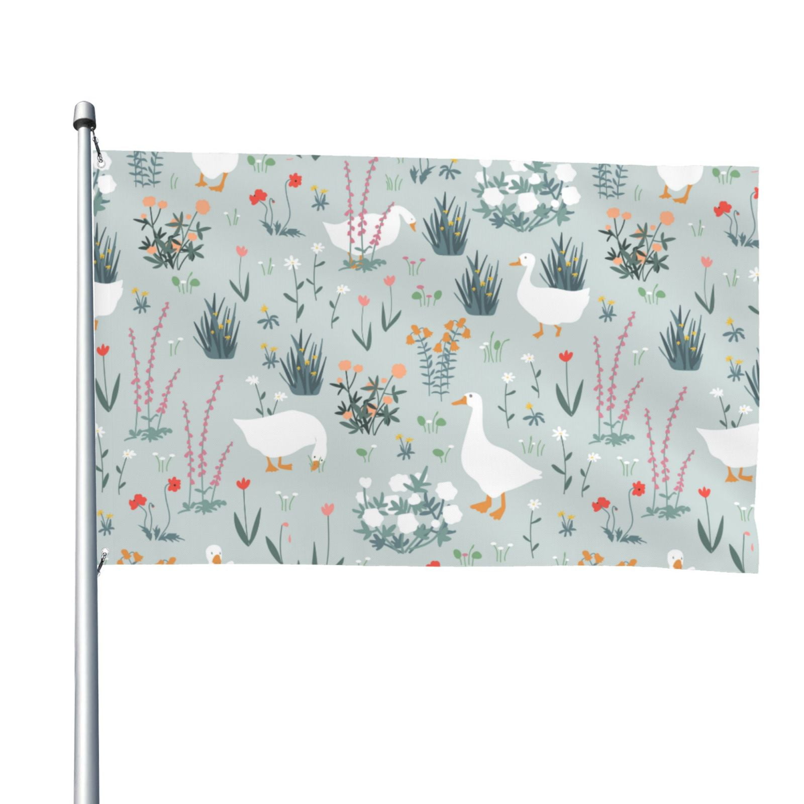 Kll Goose And Doodle Flowers Flag 4x6 Ft Parade Party Flag Outdoor Flag ...