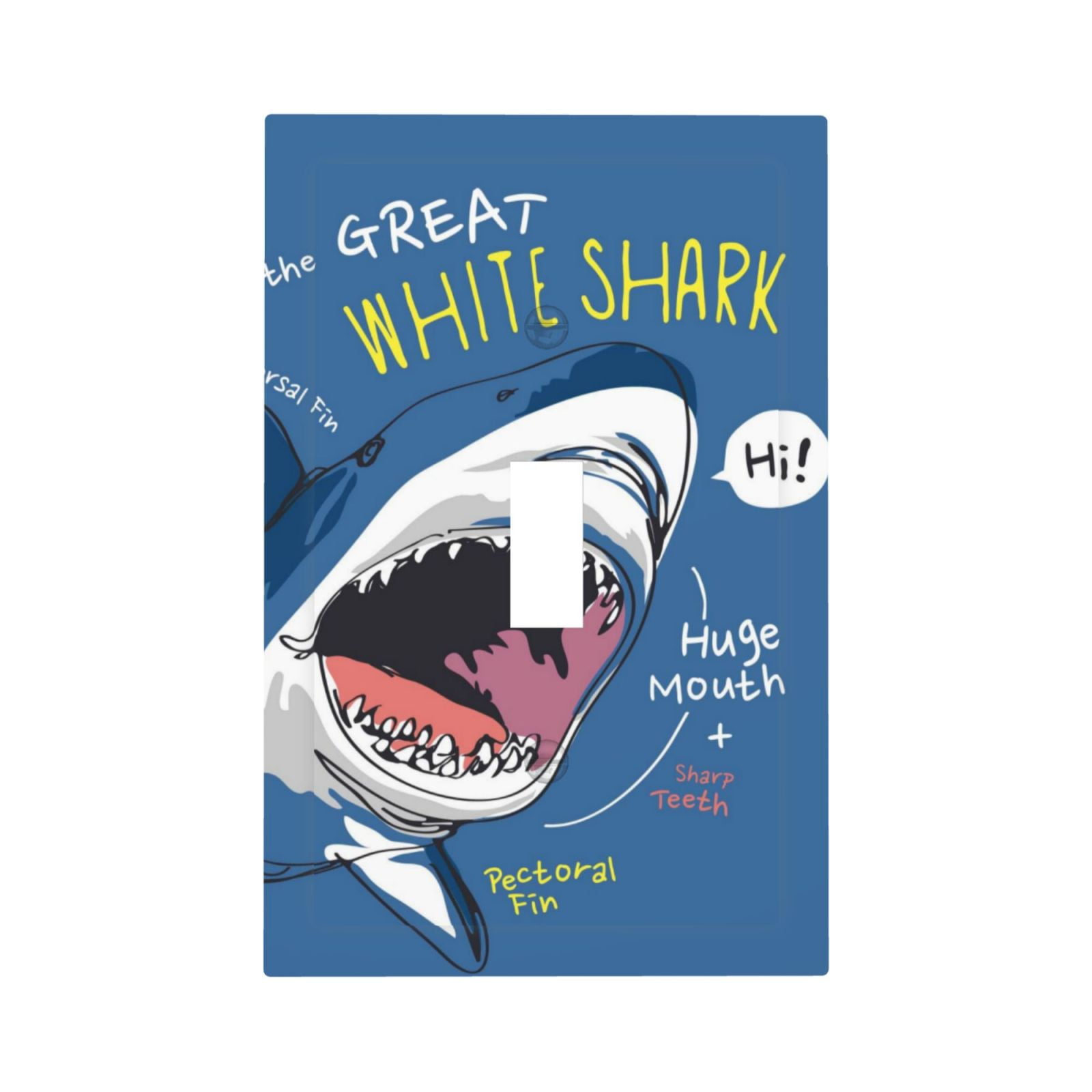 Kll Great White Shark Wall Plate,Gloss Finish,Standard Size 1 - 5" X 3 ...