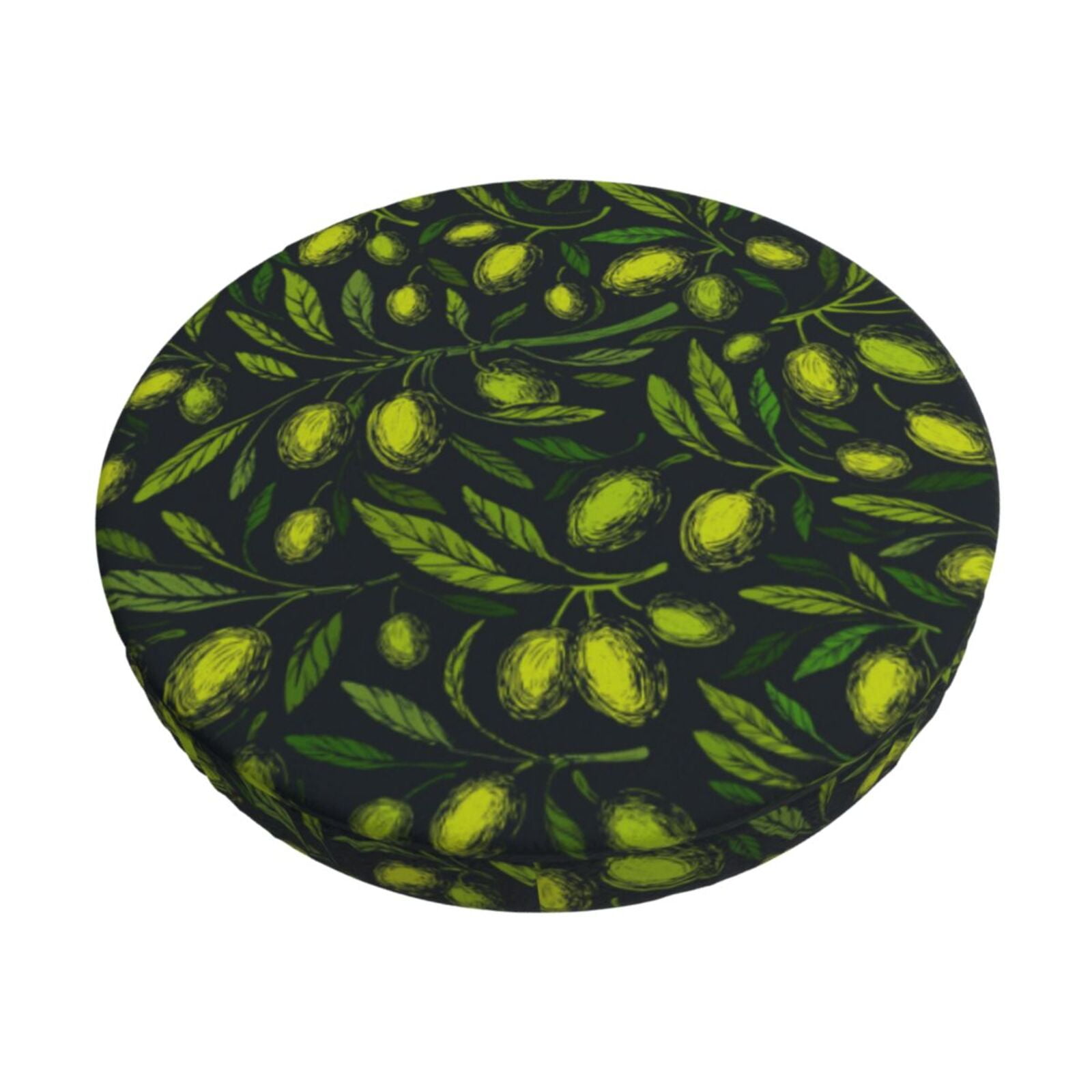 Kll Green Branch Olive Round Bar Chair Cushion Cover 13 Inch,Bar Stool ...