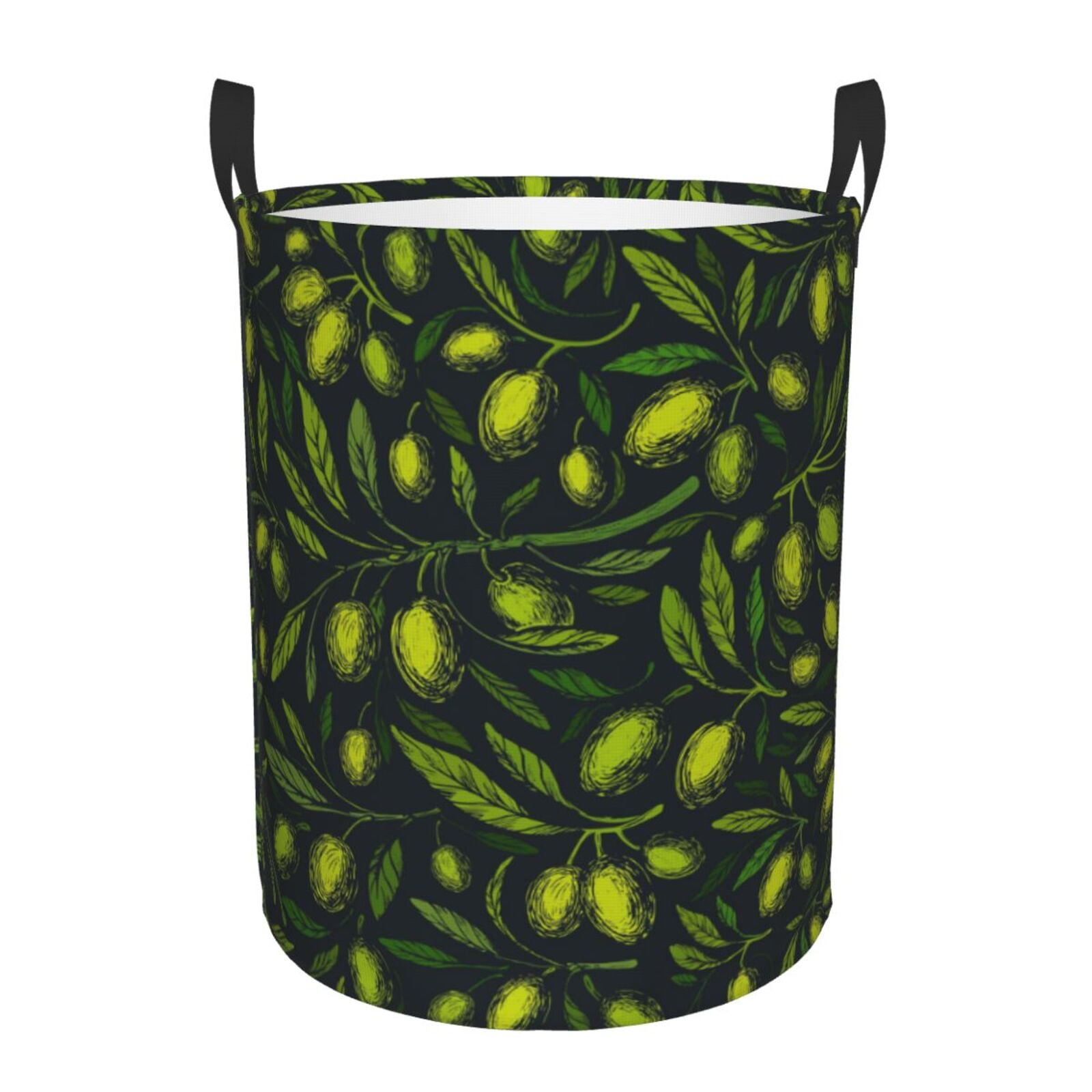 Kll Green Branch Olive Waterproof Foldable Laundry Hamper Bucket With ...