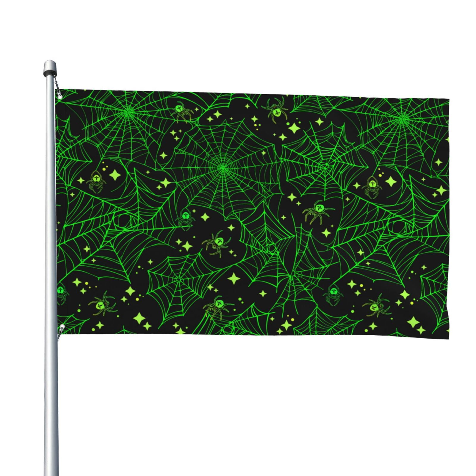 Kll Green Bright Web With Spiders Flag 4x6 Ft Parade Party Flag Outdoor ...