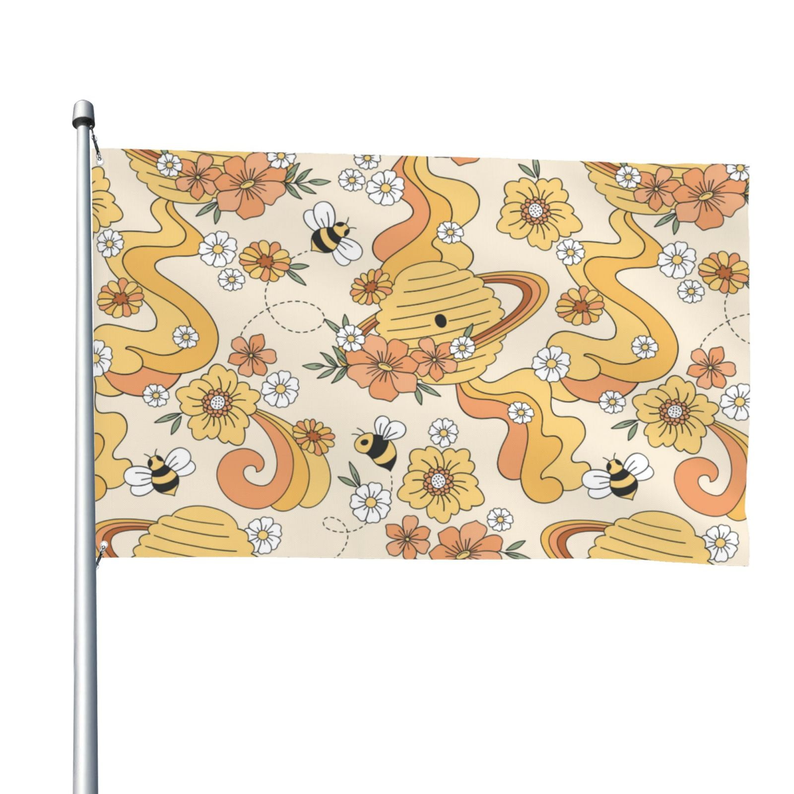 Kll Groovy Floral Flag 4x6 Ft Parade Party Flag Outdoor Flag Decorative ...