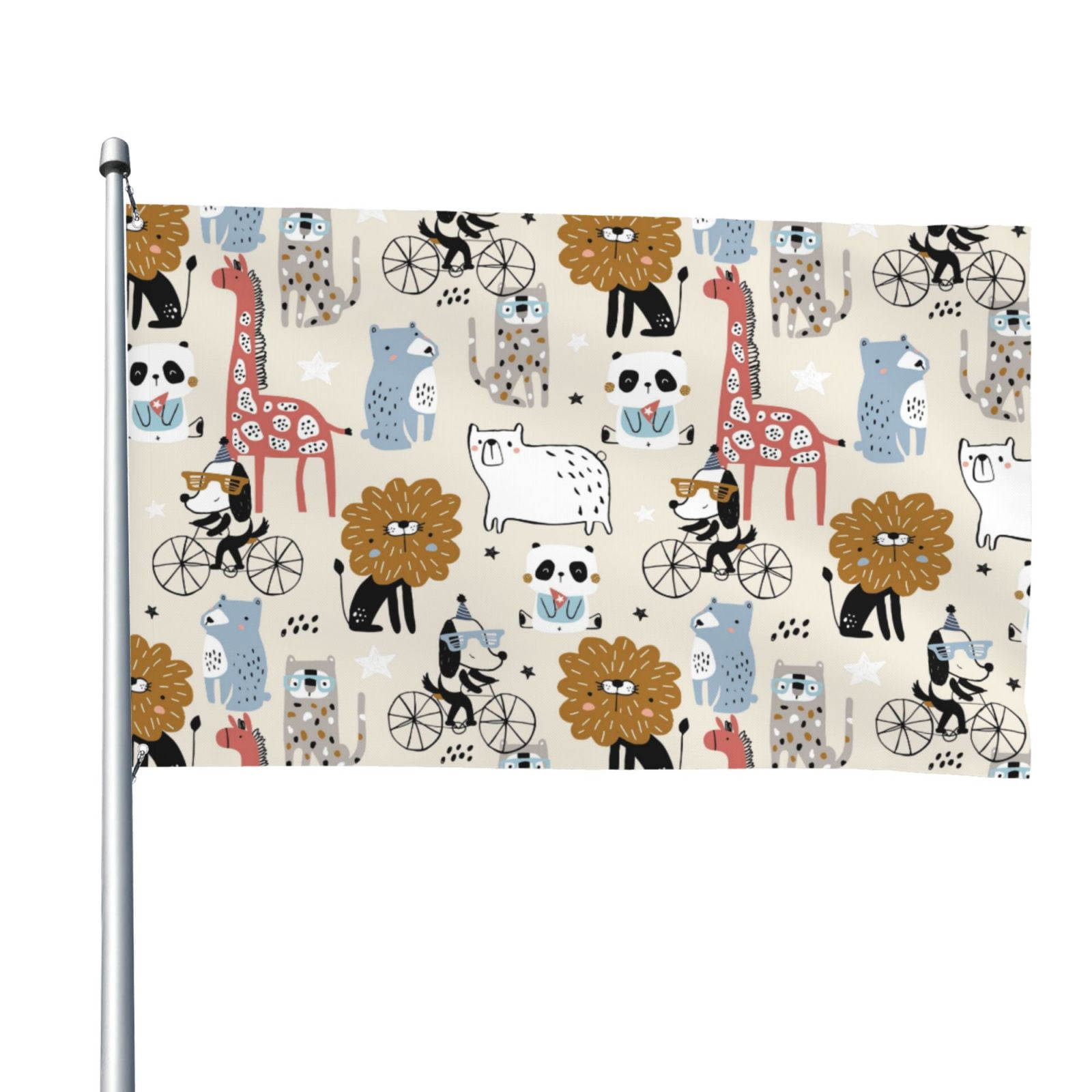 Kll Hand Drawn Animals Flag 4x6 Ft Parade Party Flag Outdoor Flag ...