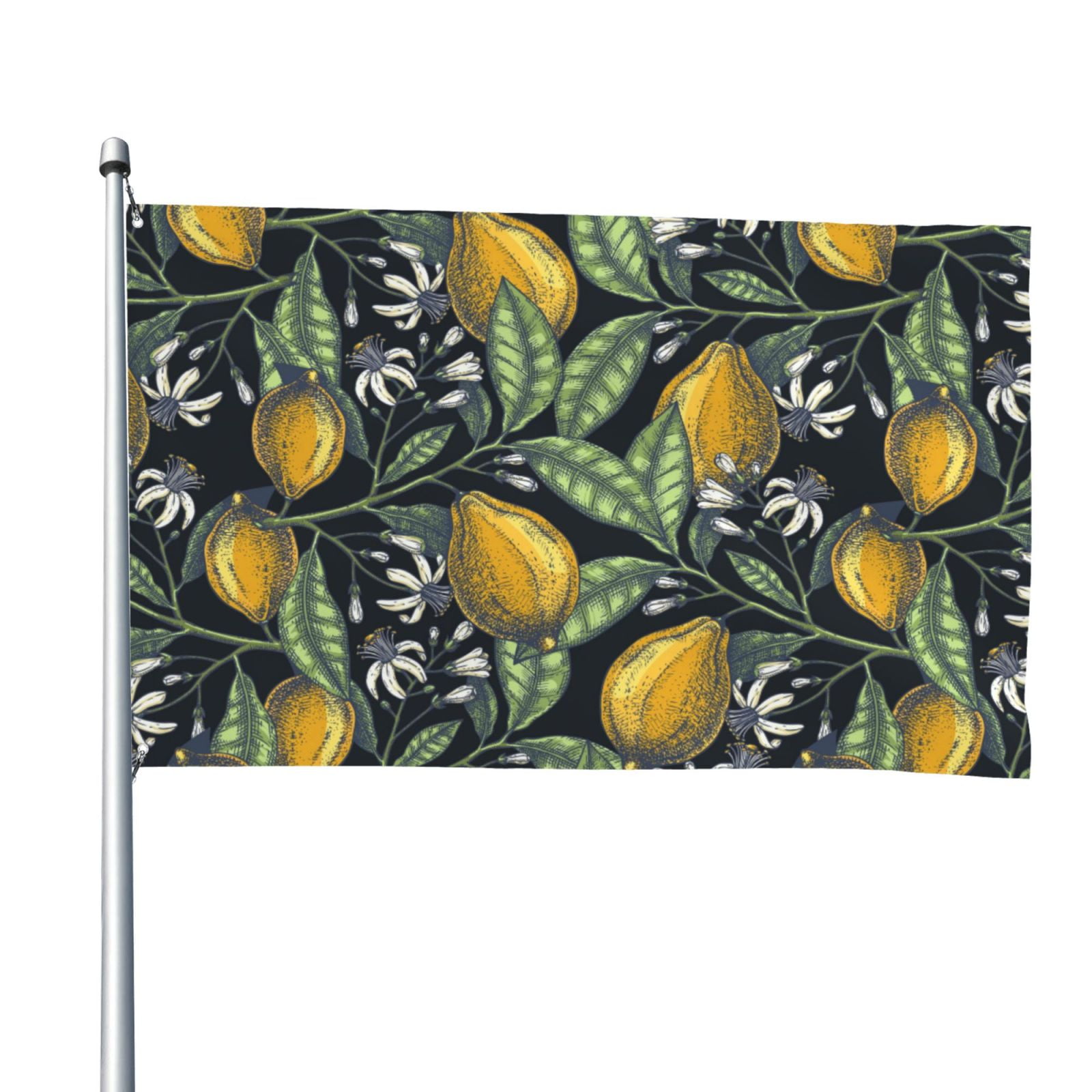 Kll Hand Drawn Citrus Fruits Elegant Lemons Flag 4x6 Ft Parade Party ...