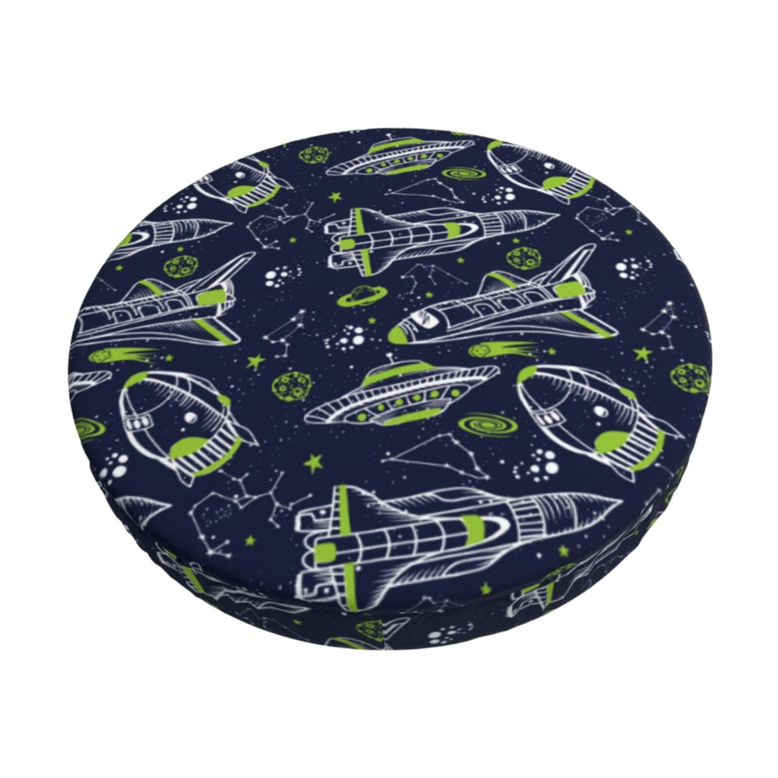 Kll Hand Drawn Rockets Round Bar Chair Cushion Cover 12 Inch,Bar Stool ...