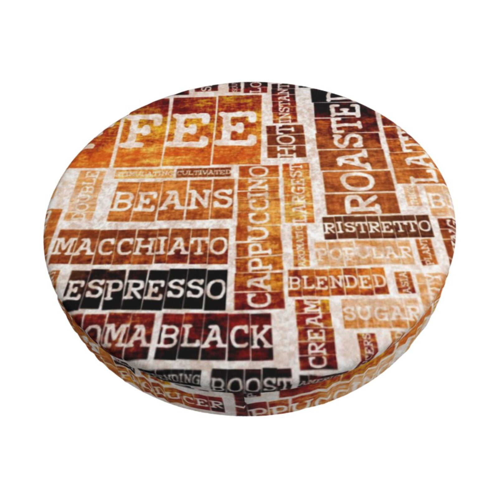 Kll Hand Drawn Vintage Coffee Round Bar Chair Cushion Cover 12 Inch,Bar ...