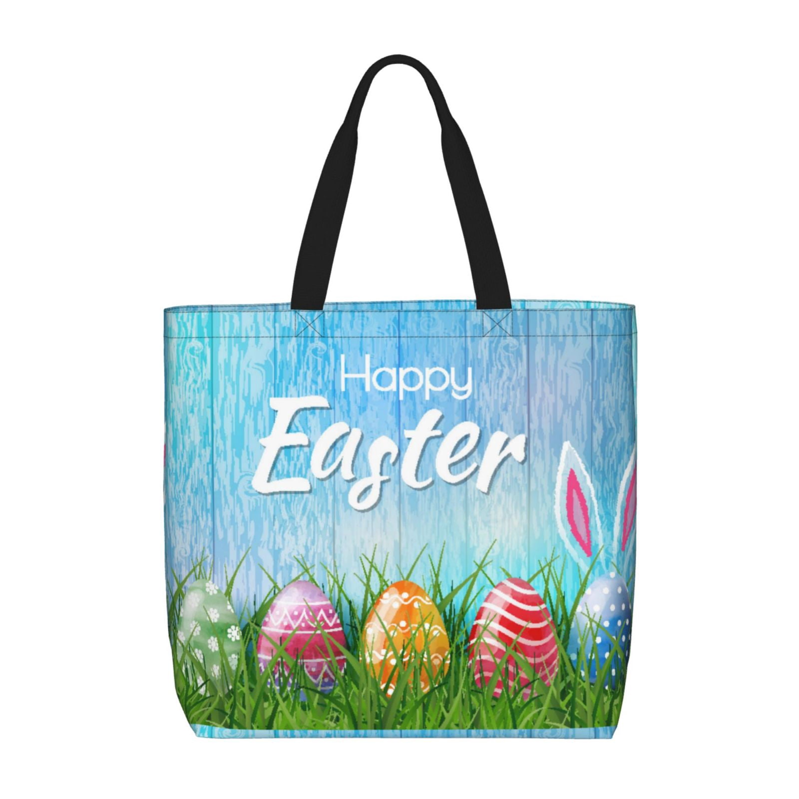 Kll Happy Easter Pattern Aesthetic Tote Bag For Women Beach Bag ...