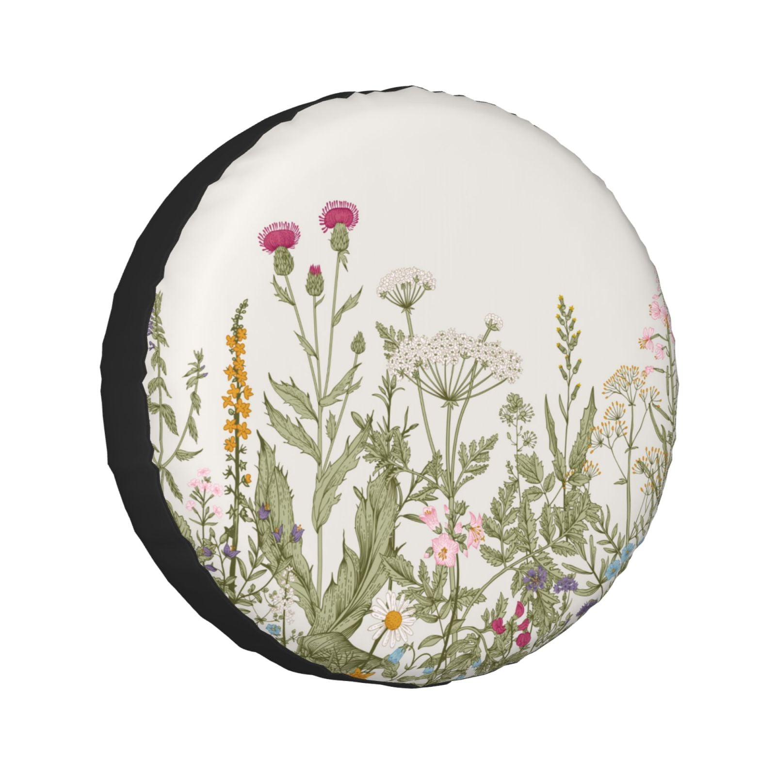 Kll Herbs And Wildflowers Tire Cover,Universal Wheel Tire Cover For ...