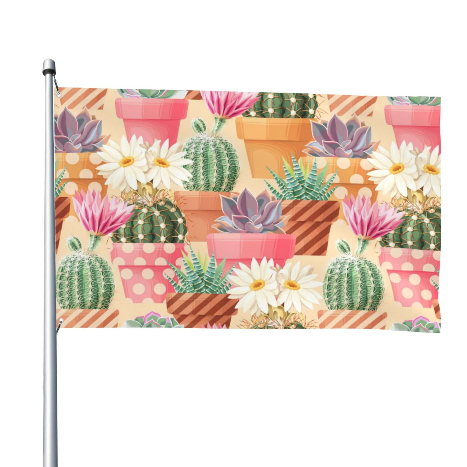 Kll High Detail Succulent And Cactus Seamless Patternsss Flag 4x6 Ft ...