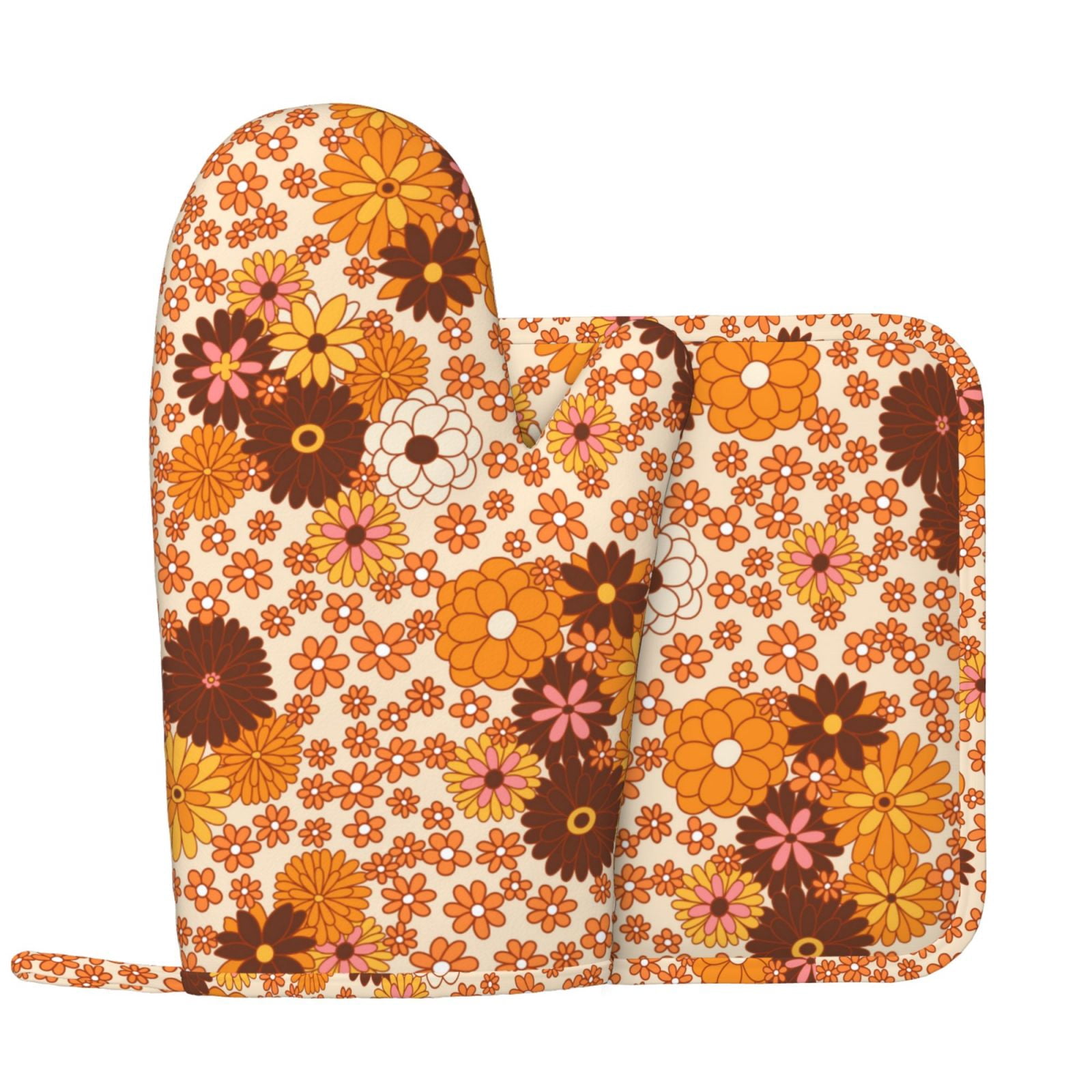 Kll Hippie Ditsy Floral Oven Gloves And Pot Holders Grill Gloves - Oven ...