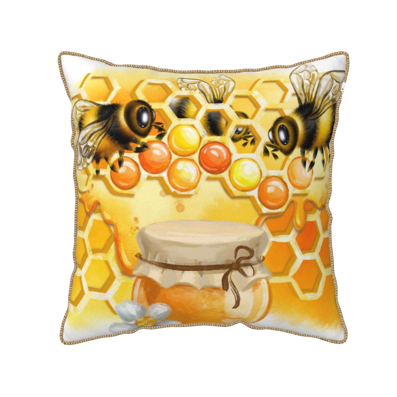 Kll Honey Bee Decorative Throw Pillow Covers Velvet Soft For Couch Sofa ...