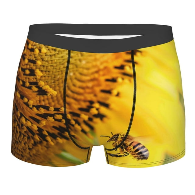 Kll Honey Bee Pollinating Sunflower Men'S Cotton Boxer Briefs Underwear-Large - Walmart.com