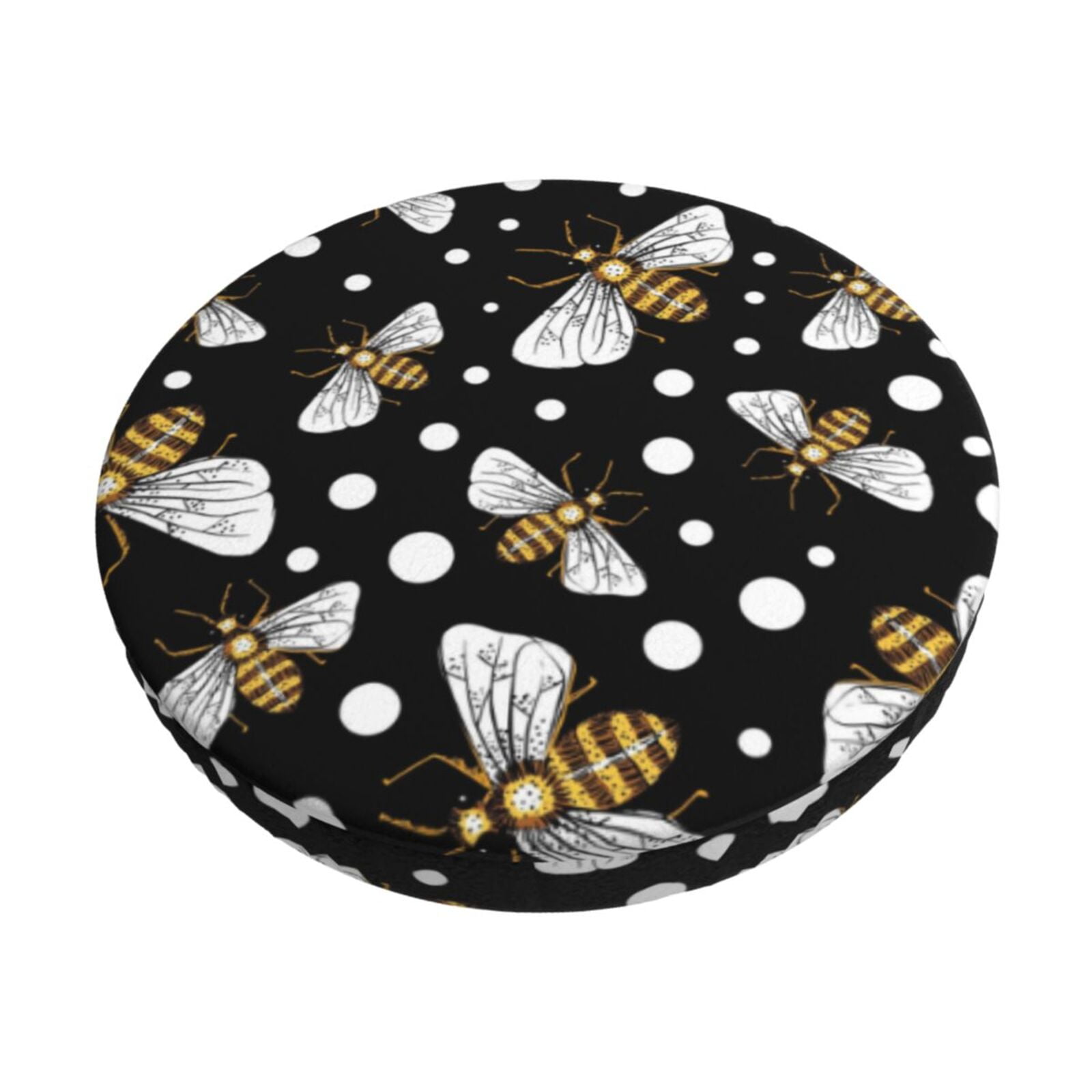 Kll Honey Bees At Night Round Bar Chair Cushion Cover 13 Inch,Bar Stool ...
